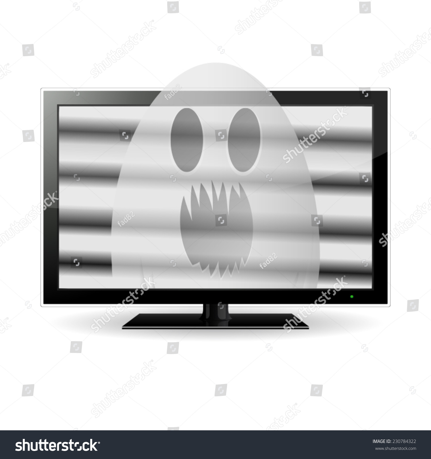 Ghost On Lcd Tv Screen Vector Stock Vector (Royalty Free) 230784322 ...