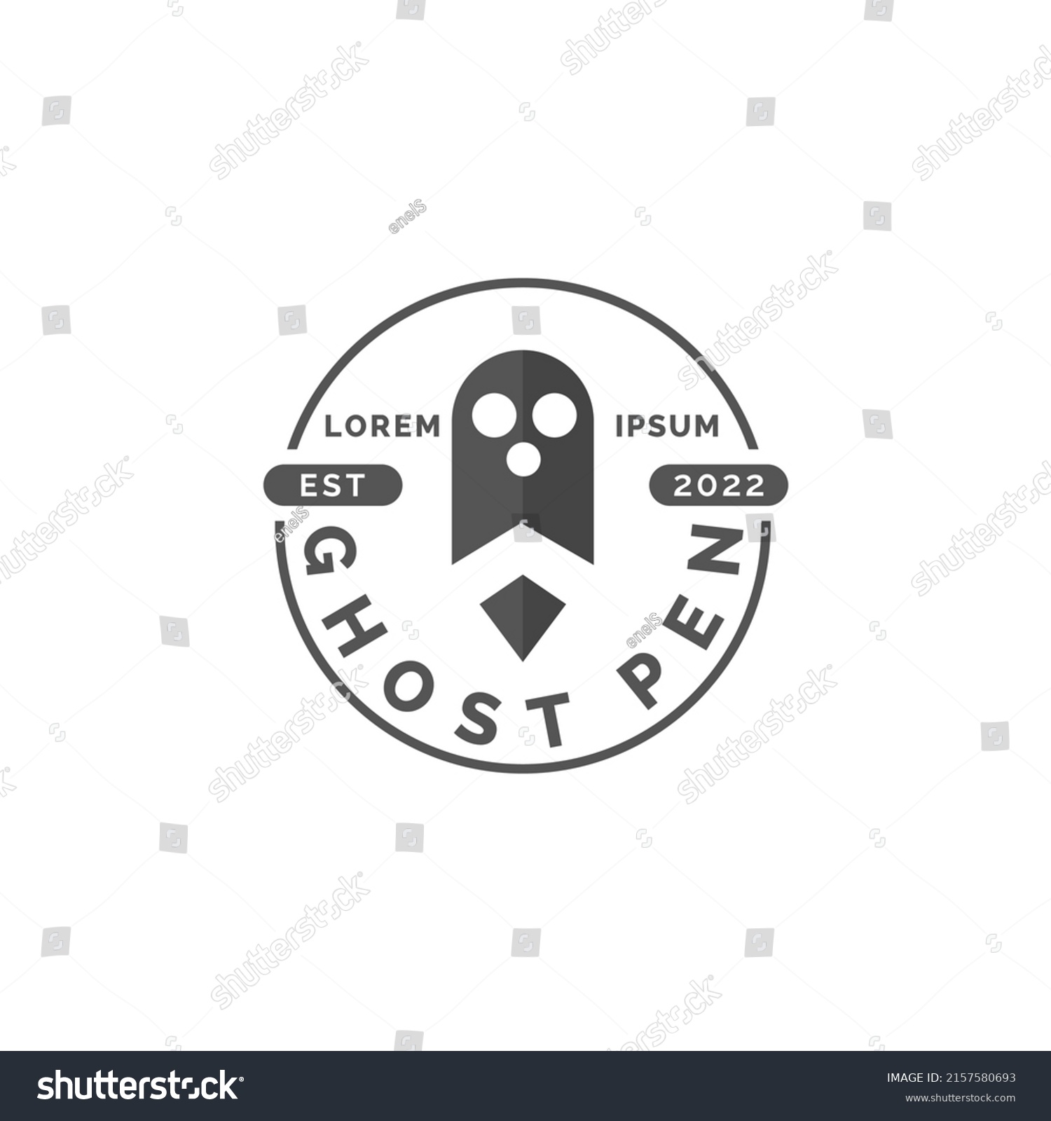 Ghost Pencil Logo Design Symbol Vector Stock Vector (Royalty Free ...
