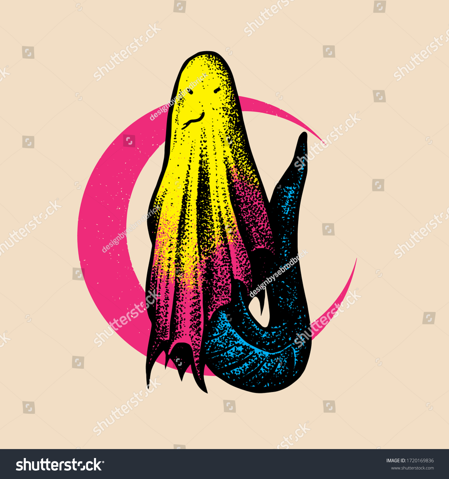 Ghost Snake Tattoo Vector Illustration Stock Vector (Royalty Free ...