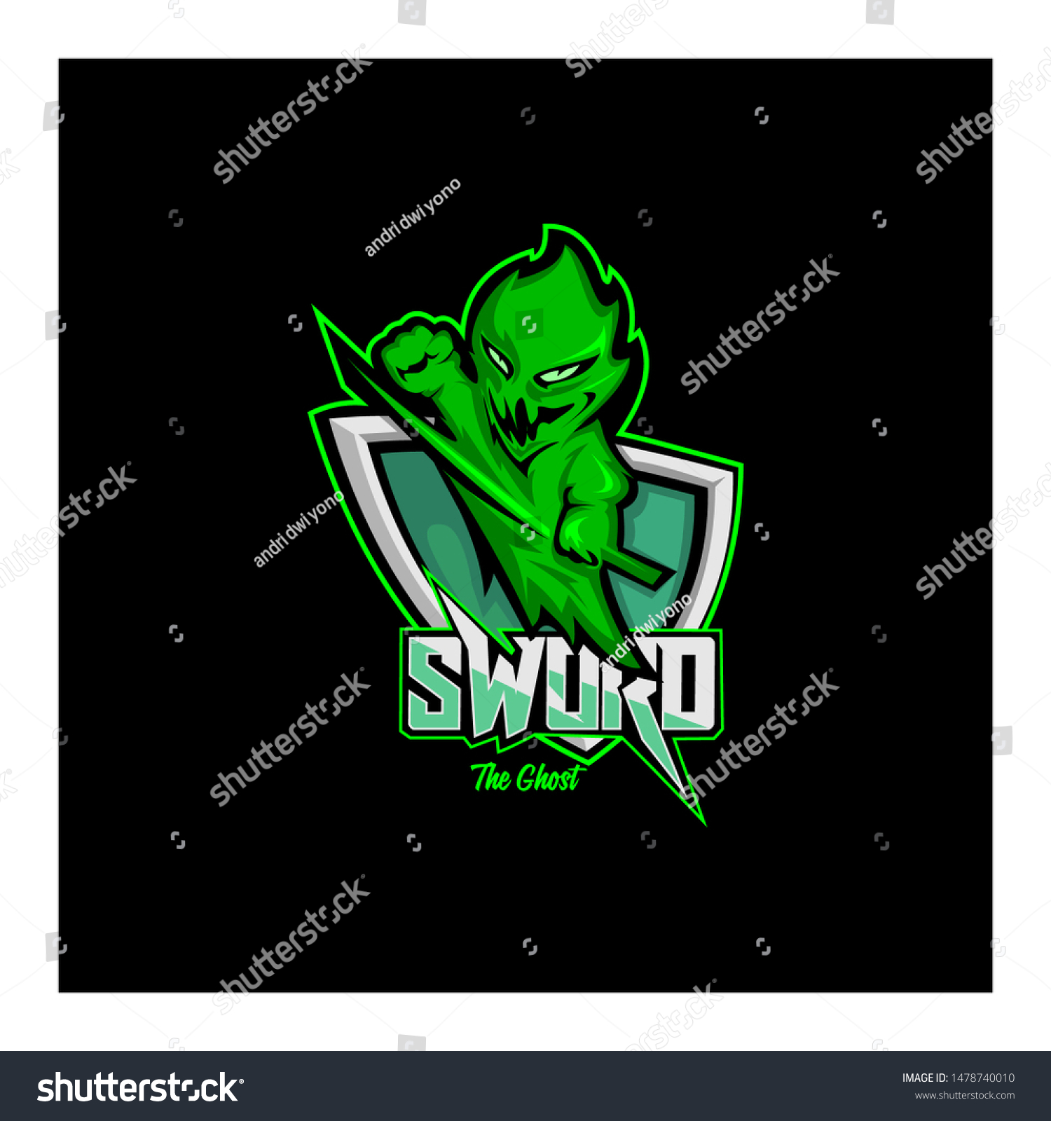 Ghost Team Mascot Logo Concept Stock Vector (Royalty Free) 1478740010