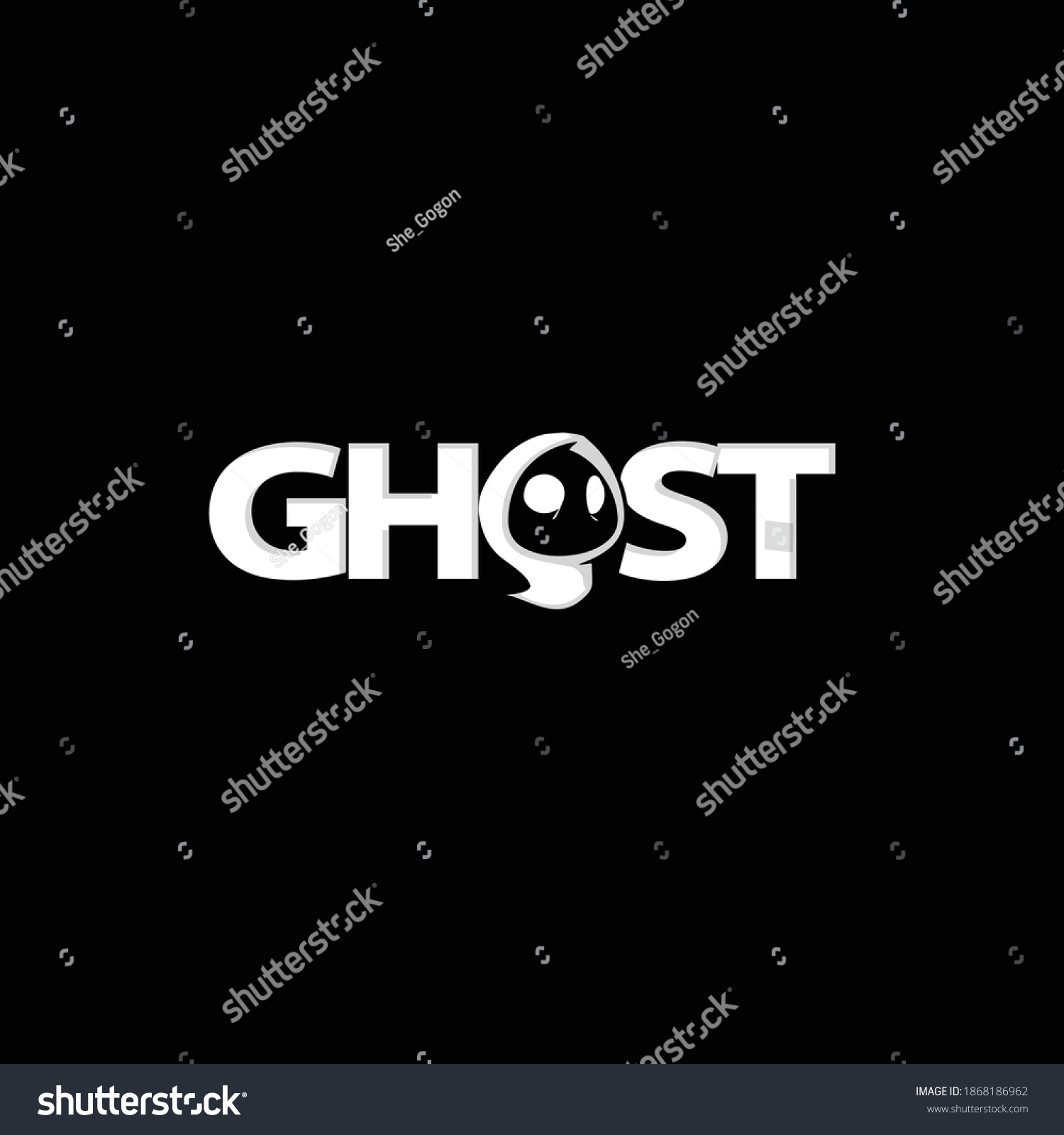Ghost Text Little Ghost Stock Vector (Royalty Free) 1868186962 ...