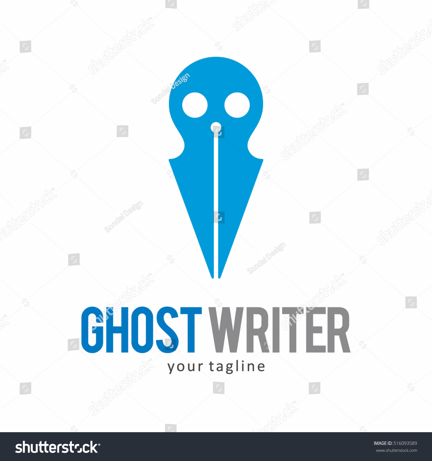 Ghost Write Writer Logo Icon Symbol Stock Vector (Royalty Free ...