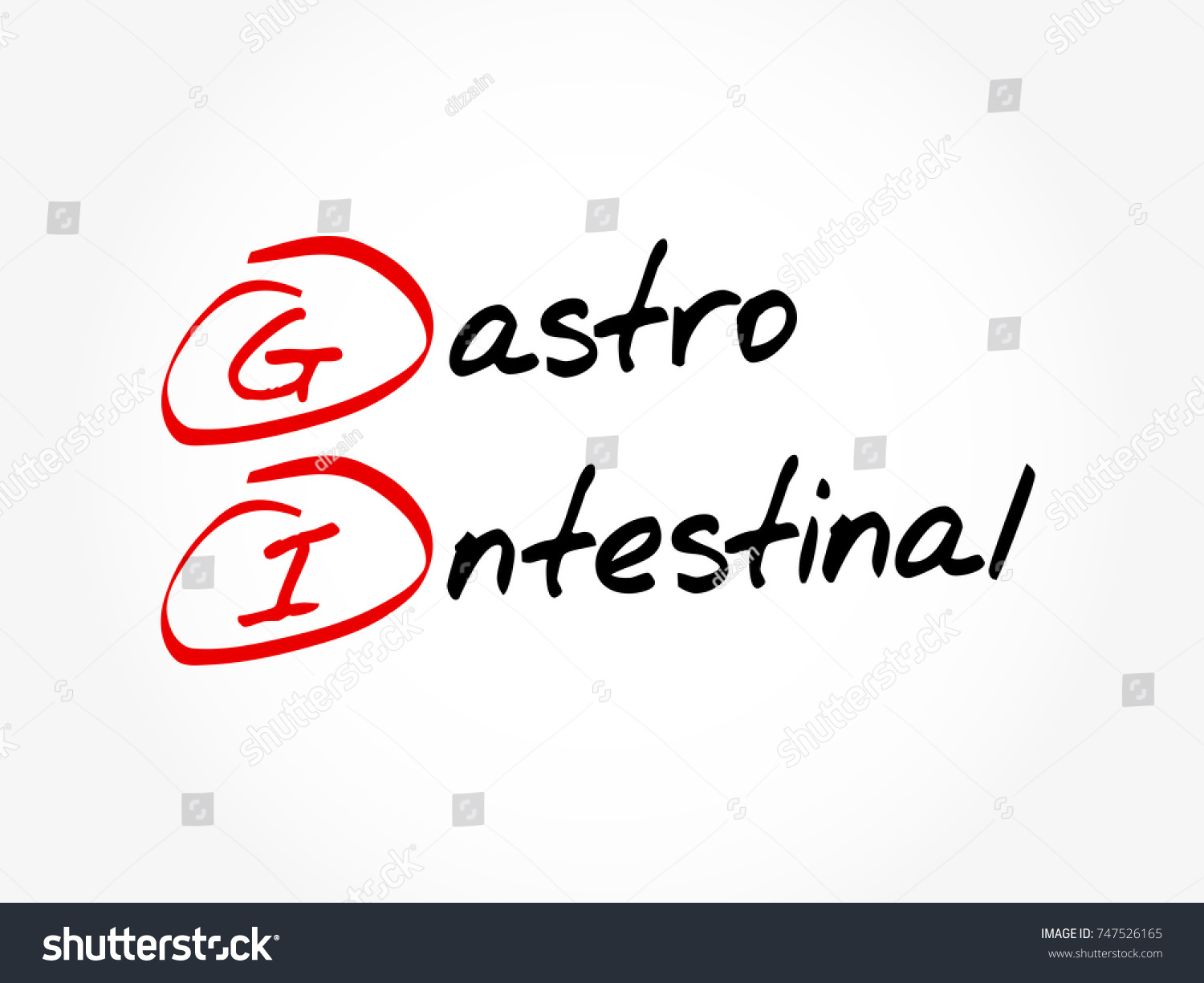 Gi Gastrointestinal Acronym Concept Background Stock Vector (Royalty ...