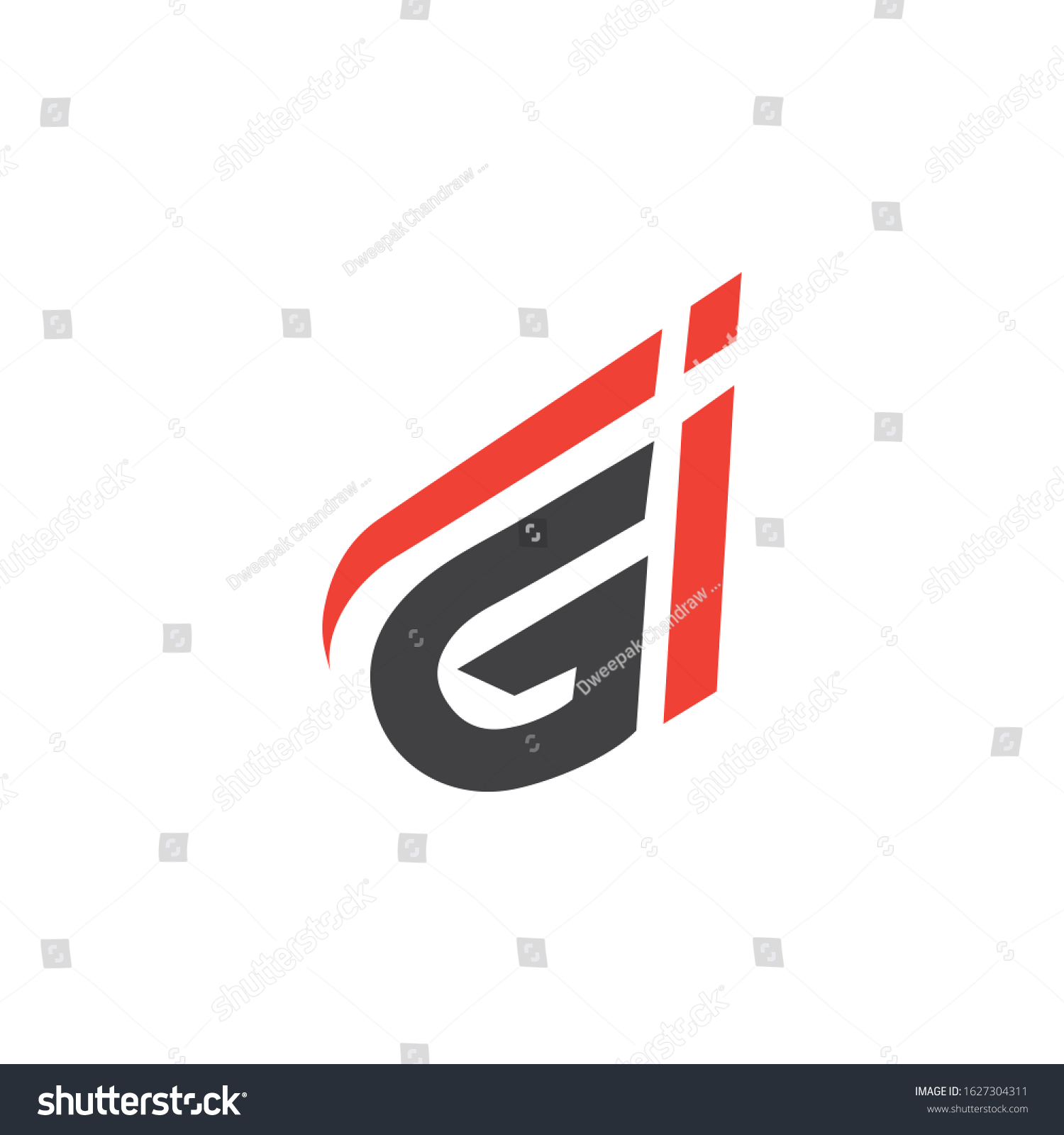 Gi Logo Design Template Vector Illustration Stock Vector (Royalty Free ...