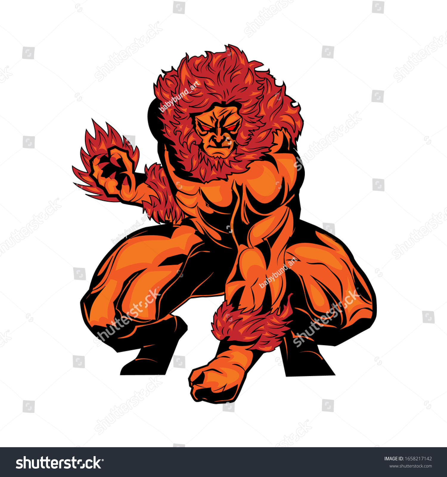 Giant Fire Character Vector Graphic Design Stock Vector (Royalty Free ...