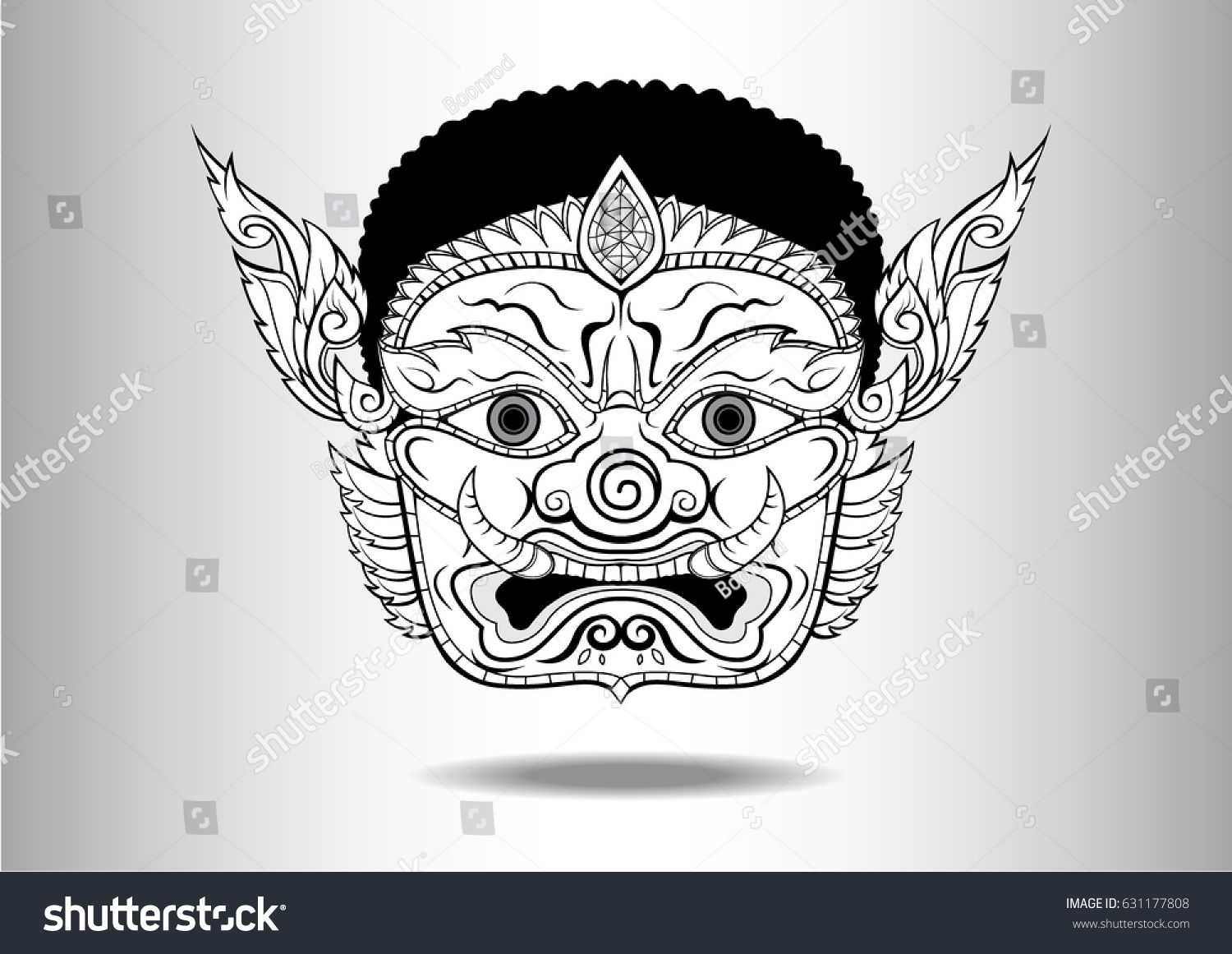 Giant Head Outline Stroke Stock Vector (Royalty Free) 631177808