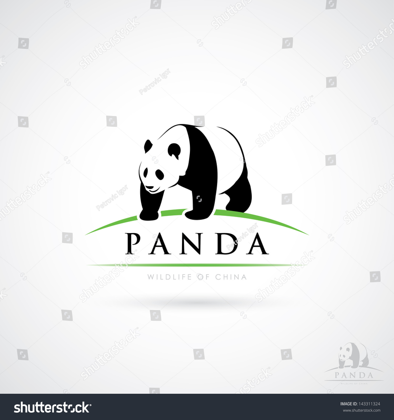 Giant Panda Label Vector Illustration Stock Vector (Royalty Free ...