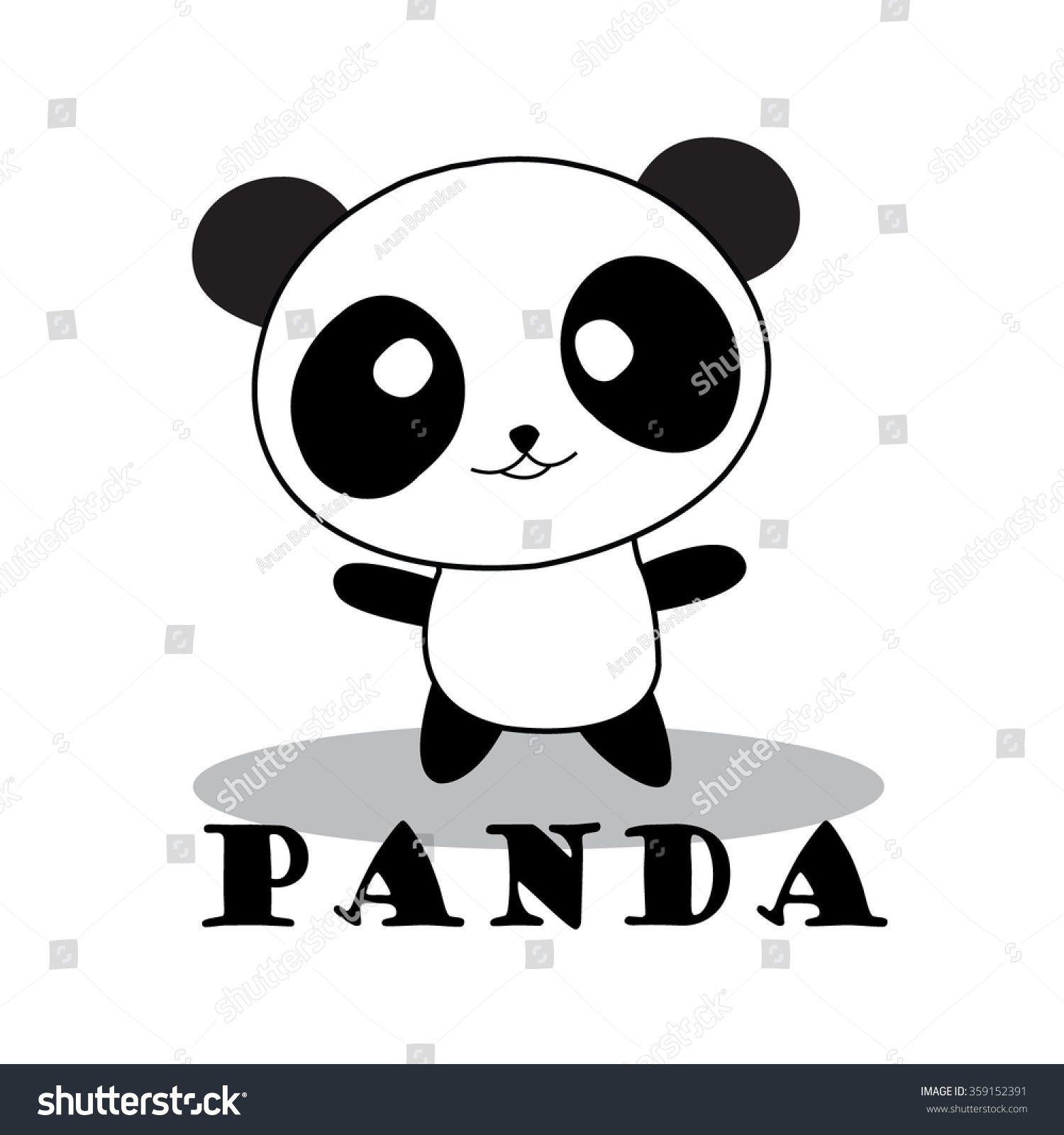 Giant Panda Label Vector Illustration Stock Vector (Royalty Free) 359152391