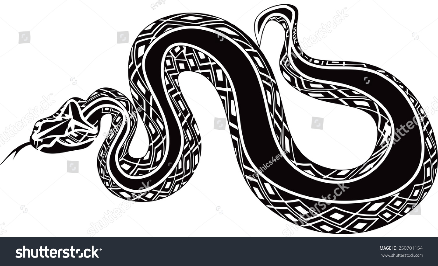 Giant Snake Vector Tattoo Stock Vector (Royalty Free) 250701154 ...