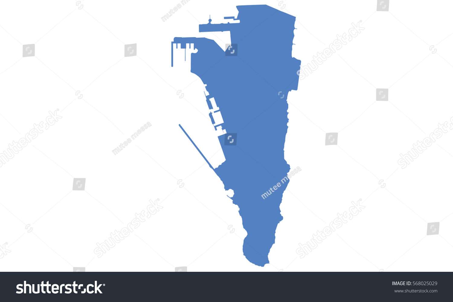 Gibraltar Map Blue Color Stock Vector (Royalty Free) 568025029