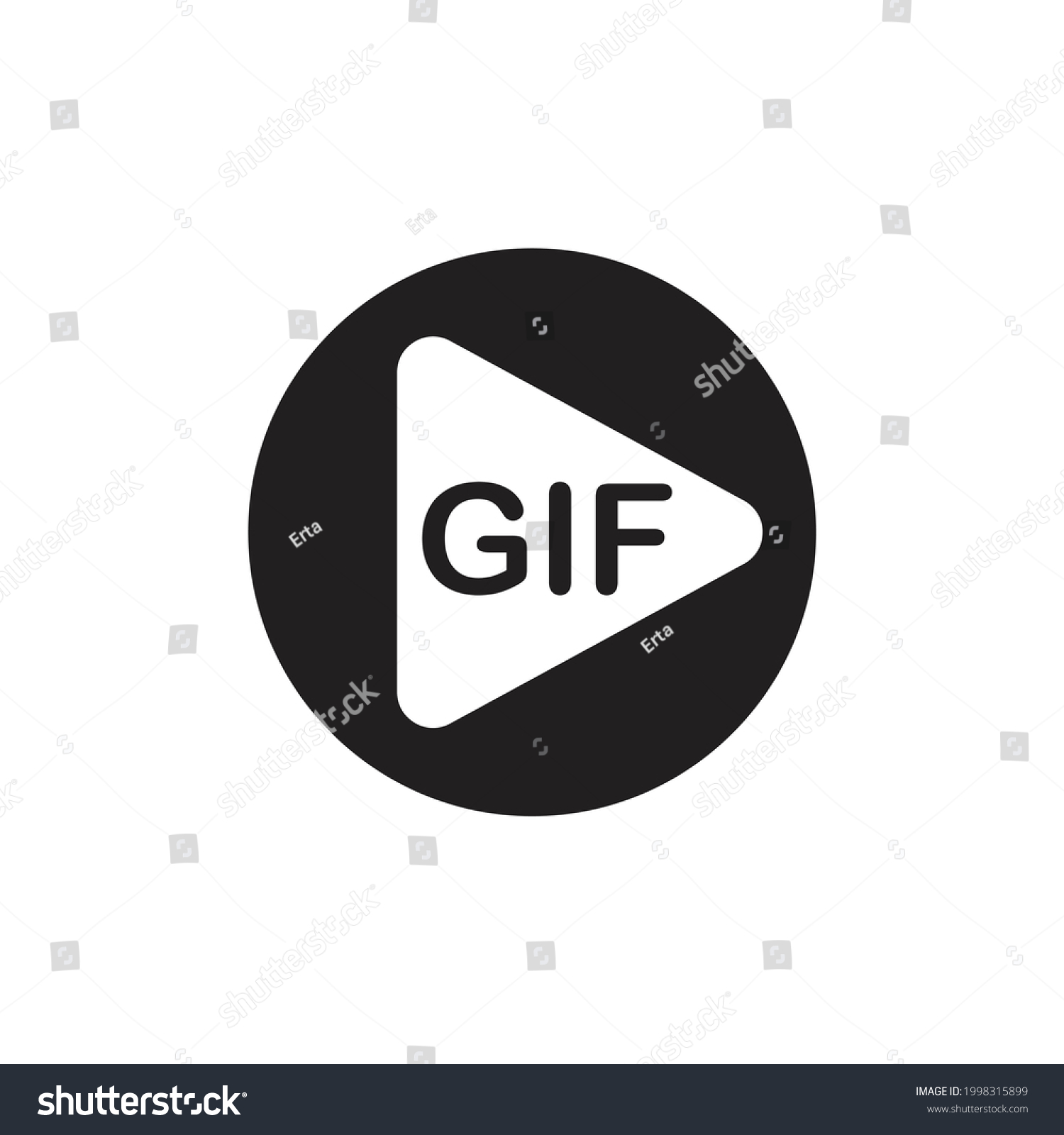 Gif Animation Button Icon Design Vector Stock Vector (Royalty Free ...
