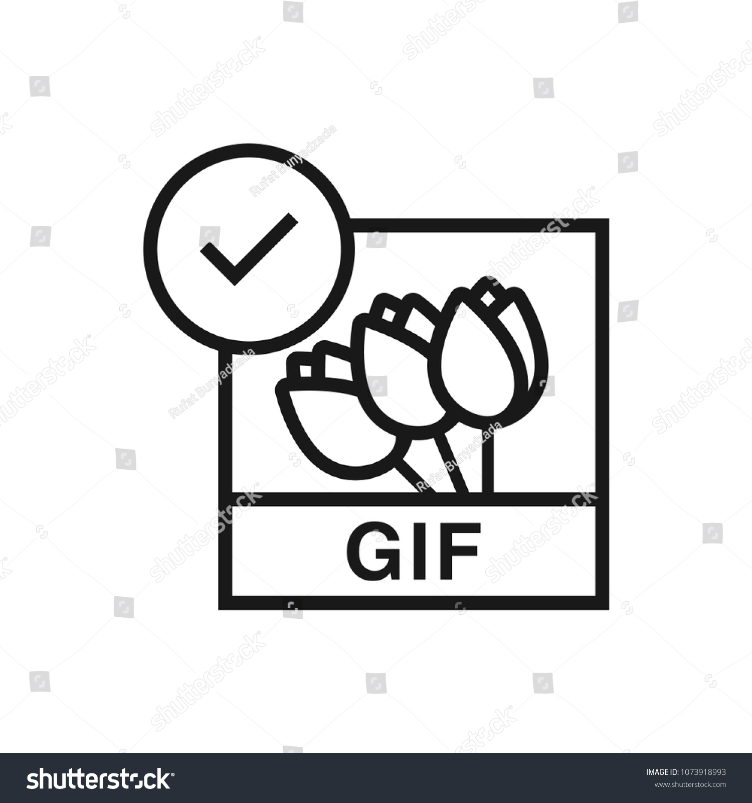 Gif Complete Icon Stock Vector (Royalty Free) 1073918993 | Shutterstock