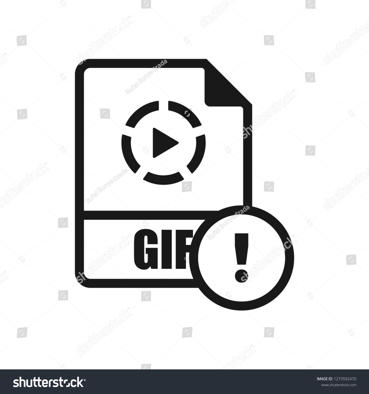 Gif Format Warning Icon Stock Vector (Royalty Free) 1273592470 ...