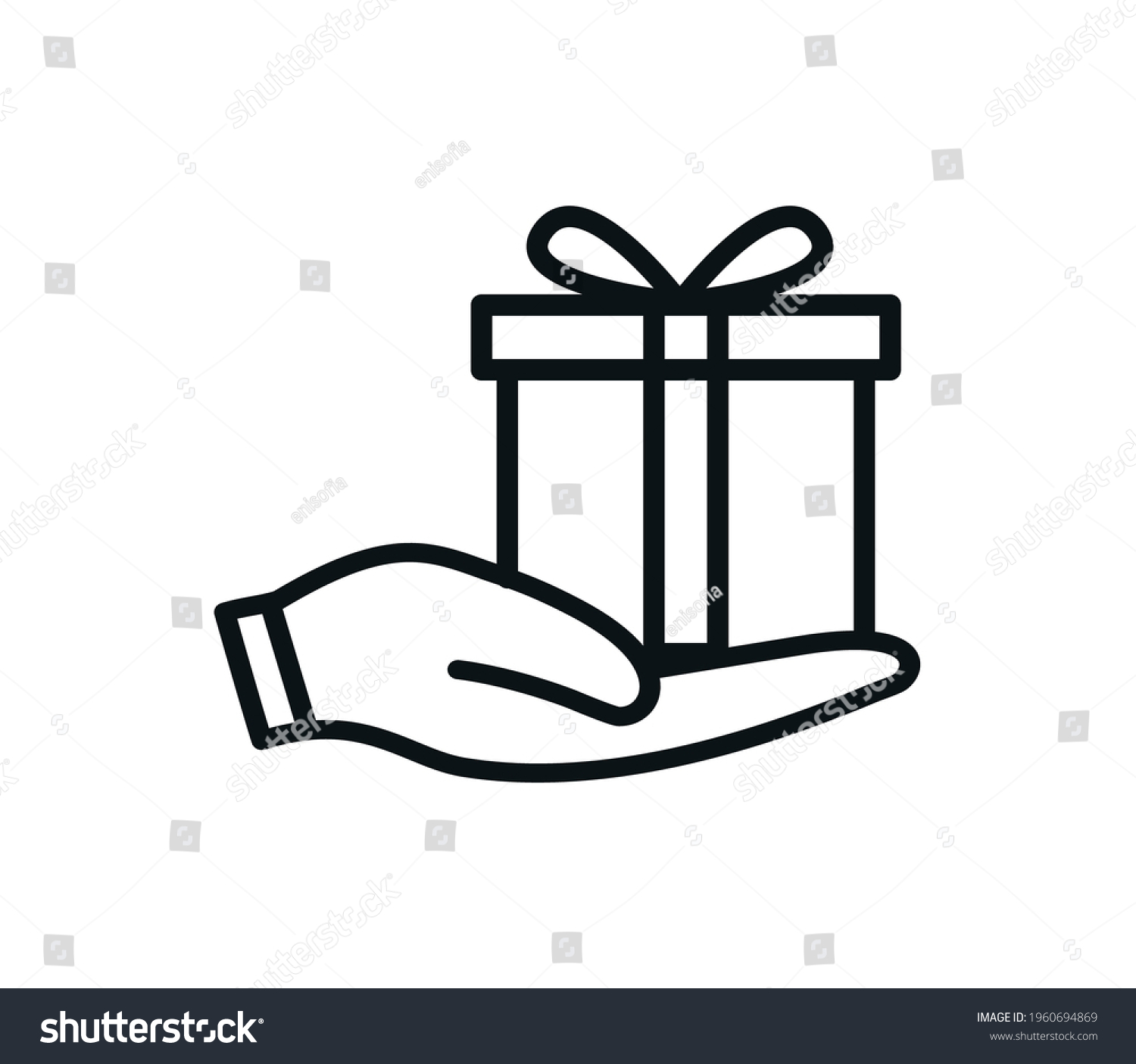 Gift Hand Icon Vector Logo Template Stock Vector (Royalty Free ...
