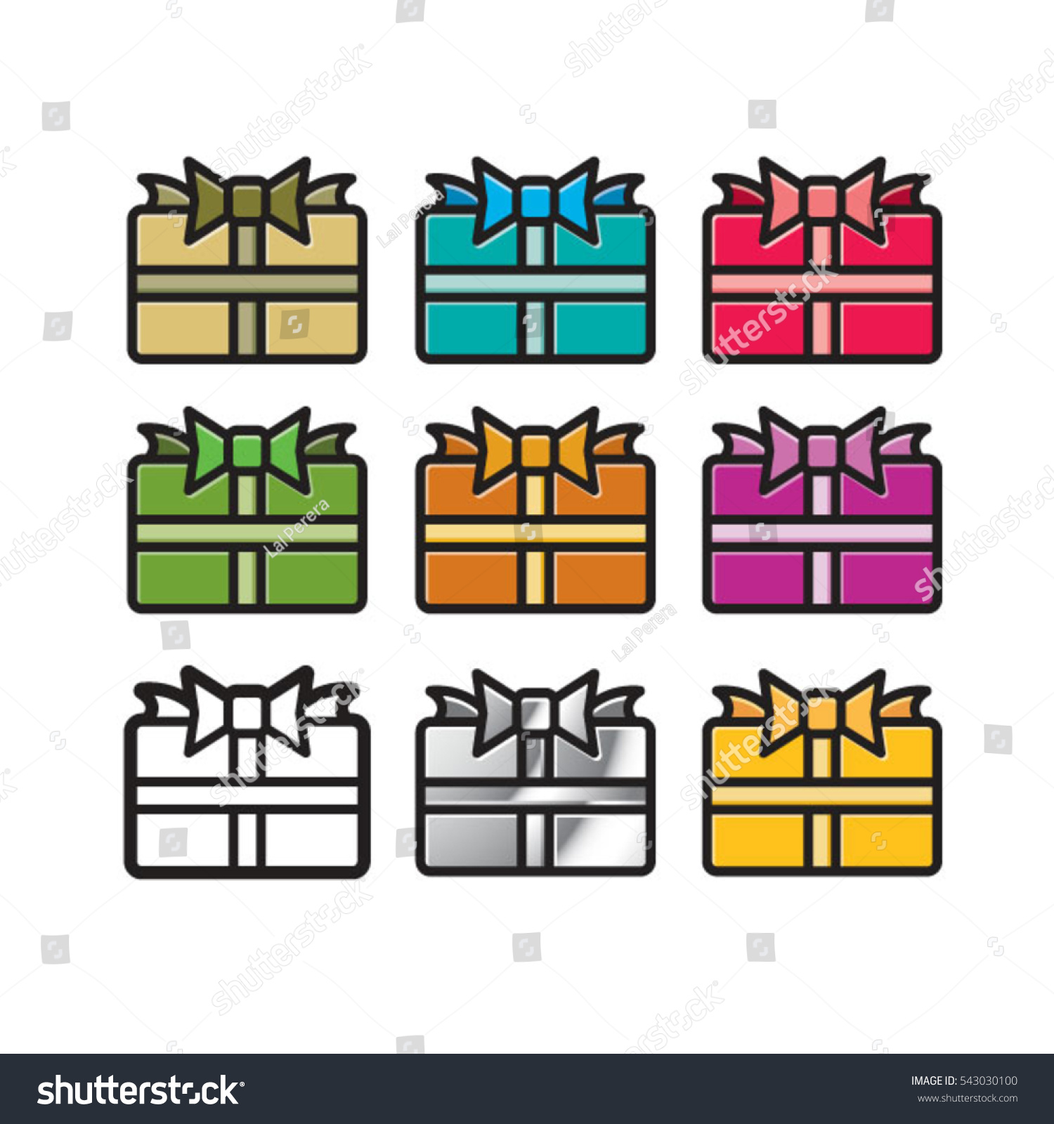 Gift Box Color Variationsvector Drawing Stock Vector (Royalty Free ...