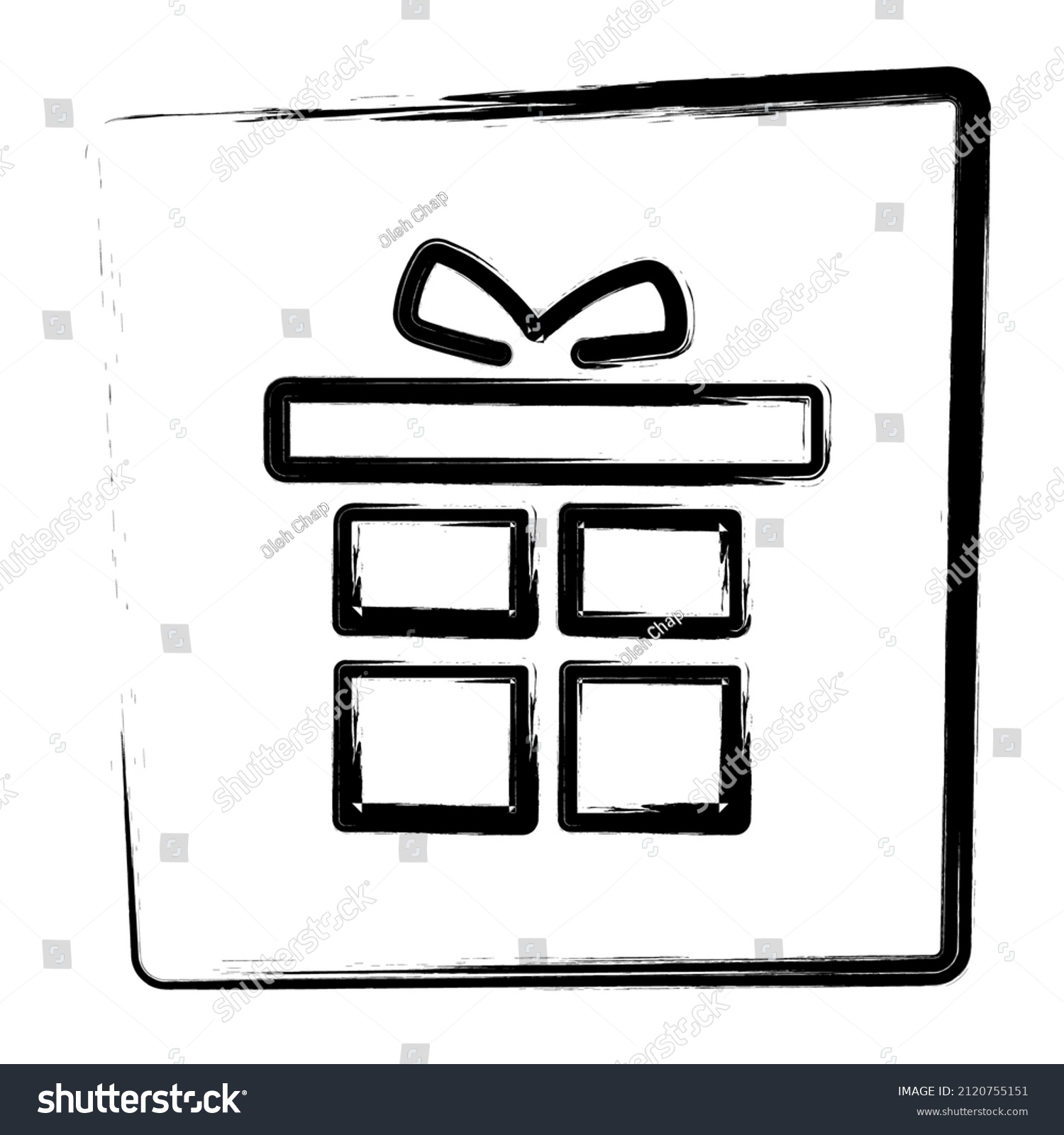 Gift Box Framed Brush Strokes Vector Stock Vector (Royalty Free) 2120755151