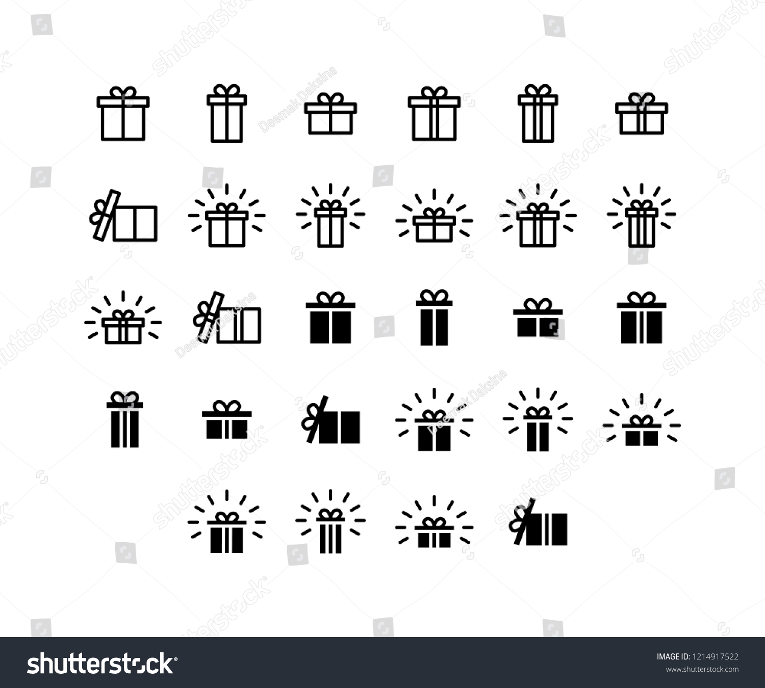 Gift Box Icon Logo Vector Symbol Stock Vector (Royalty Free) 1214917522 ...