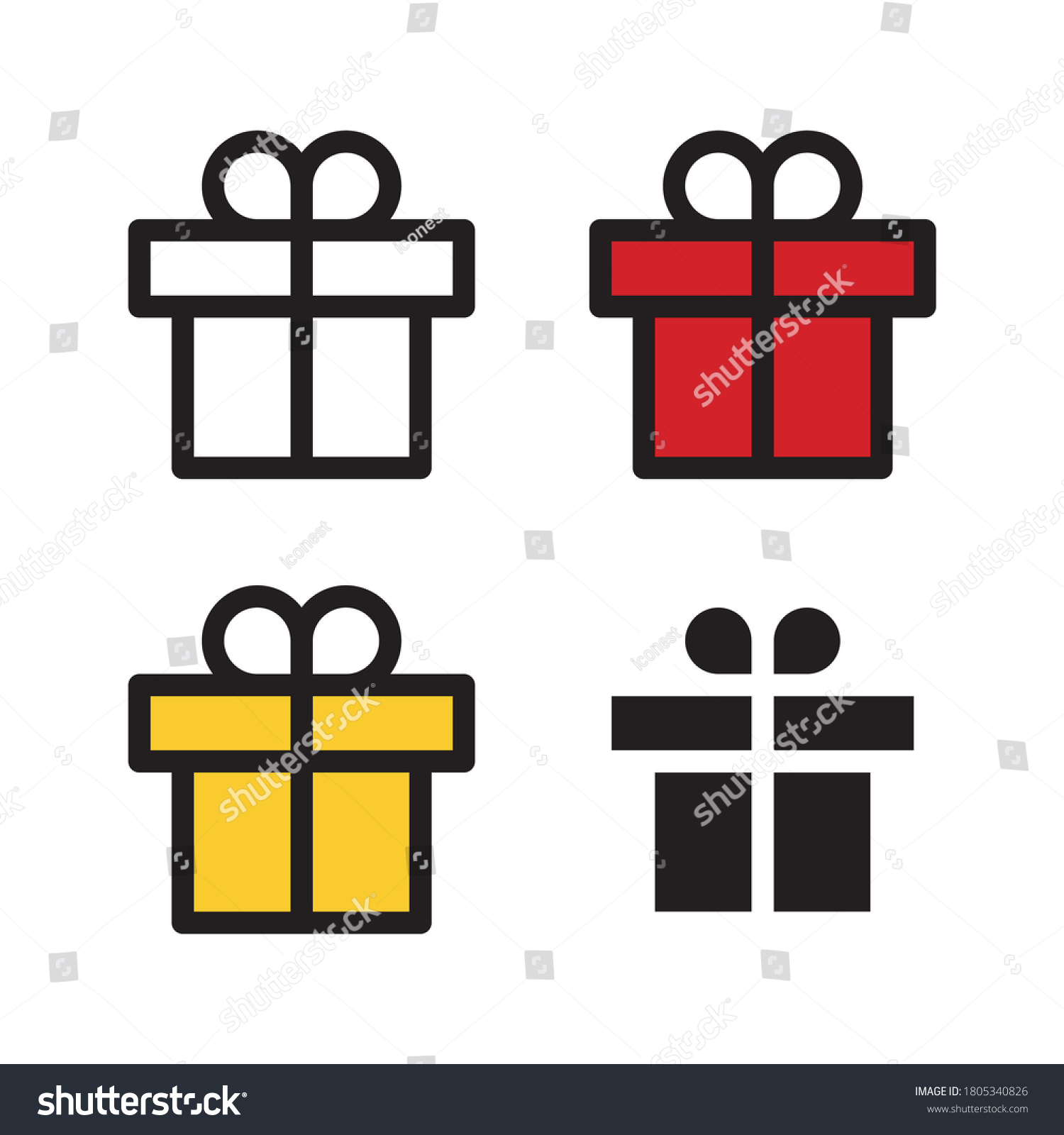 Gift Box Icon Symbol Vector Eps Stock Vector (Royalty Free) 1805340826 ...