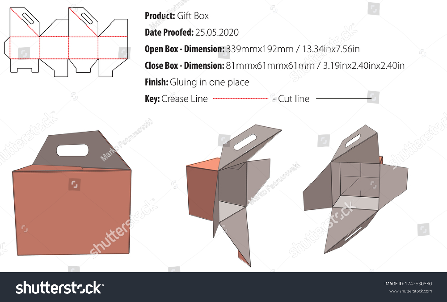 Gift Box Packaging Design Template Gluing Stock Vector (Royalty Free ...