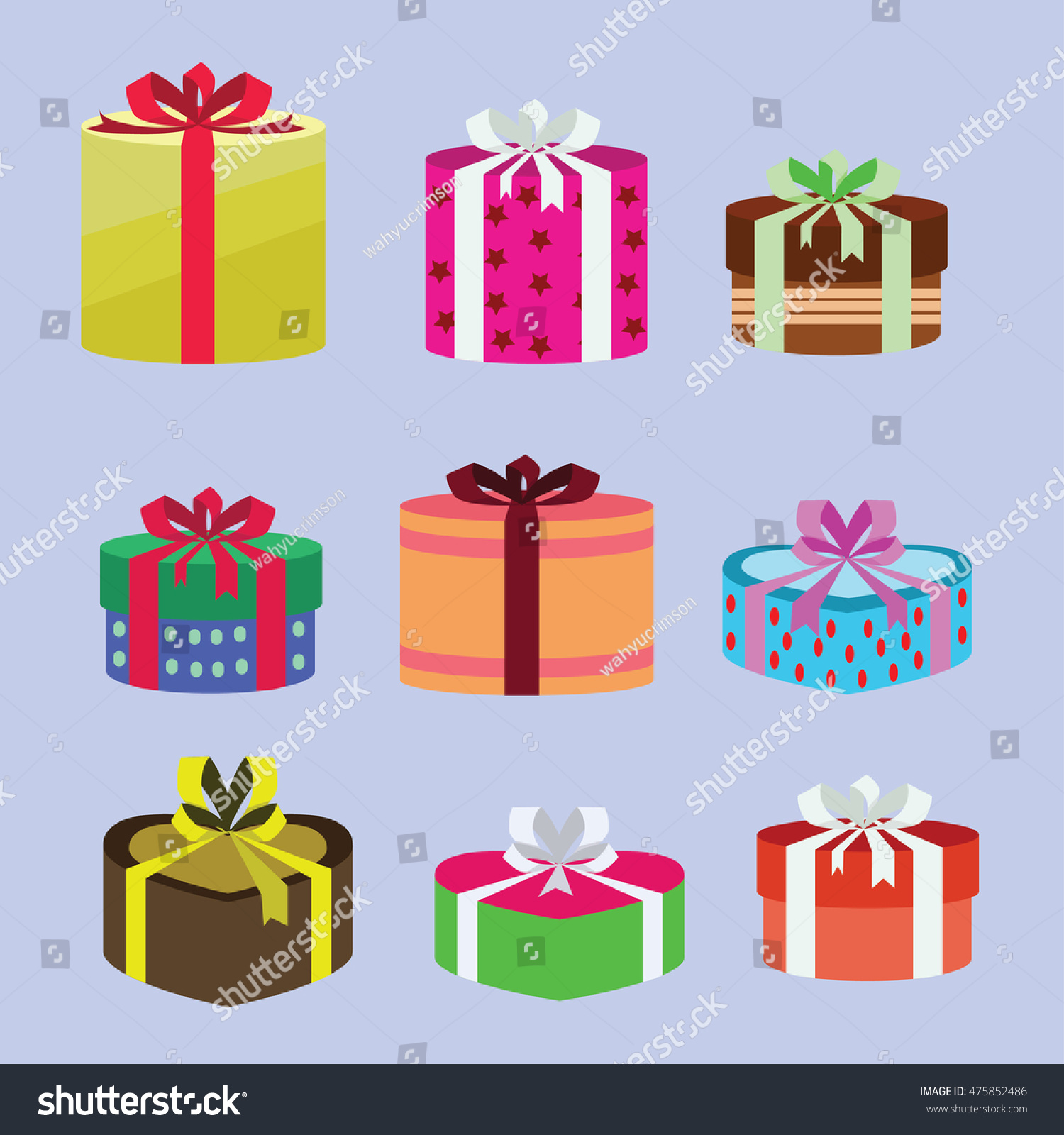Gift Box Set Oval Heart Form Stock Vector (Royalty Free) 475852486 ...