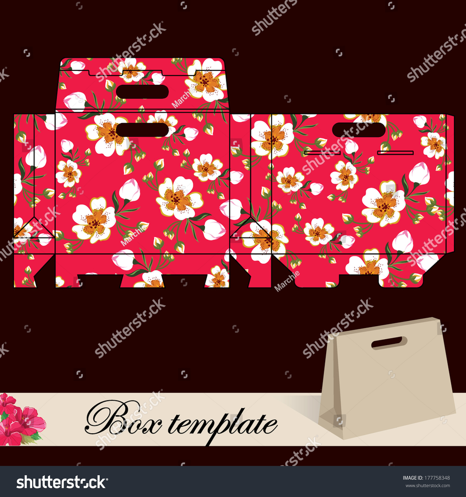 Gift Box Templateprint Cut Along Solid Stock Vector (Royalty Free ...