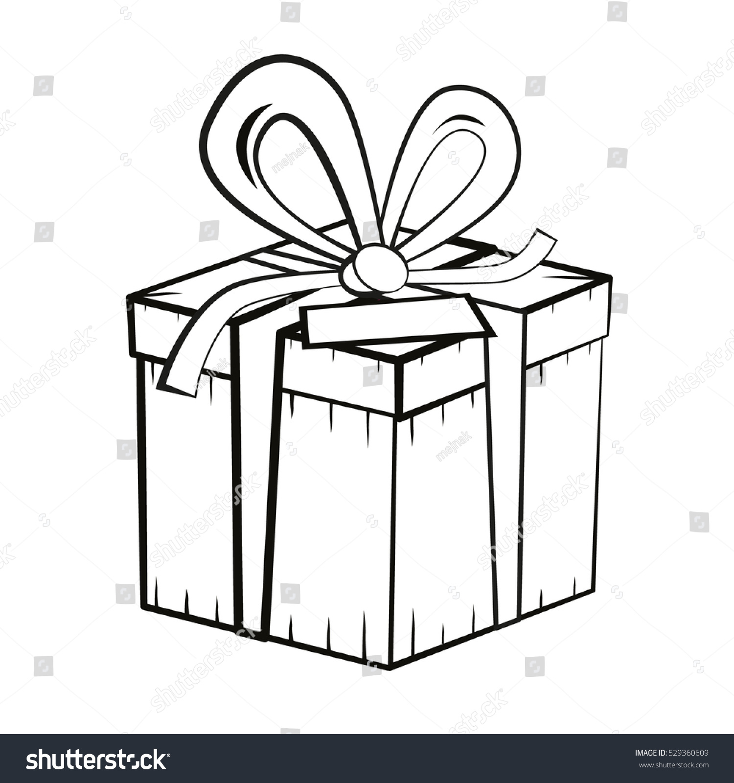 Gift Box Vector Outline Present Box Stock Vector 529360609 - Shutterstock