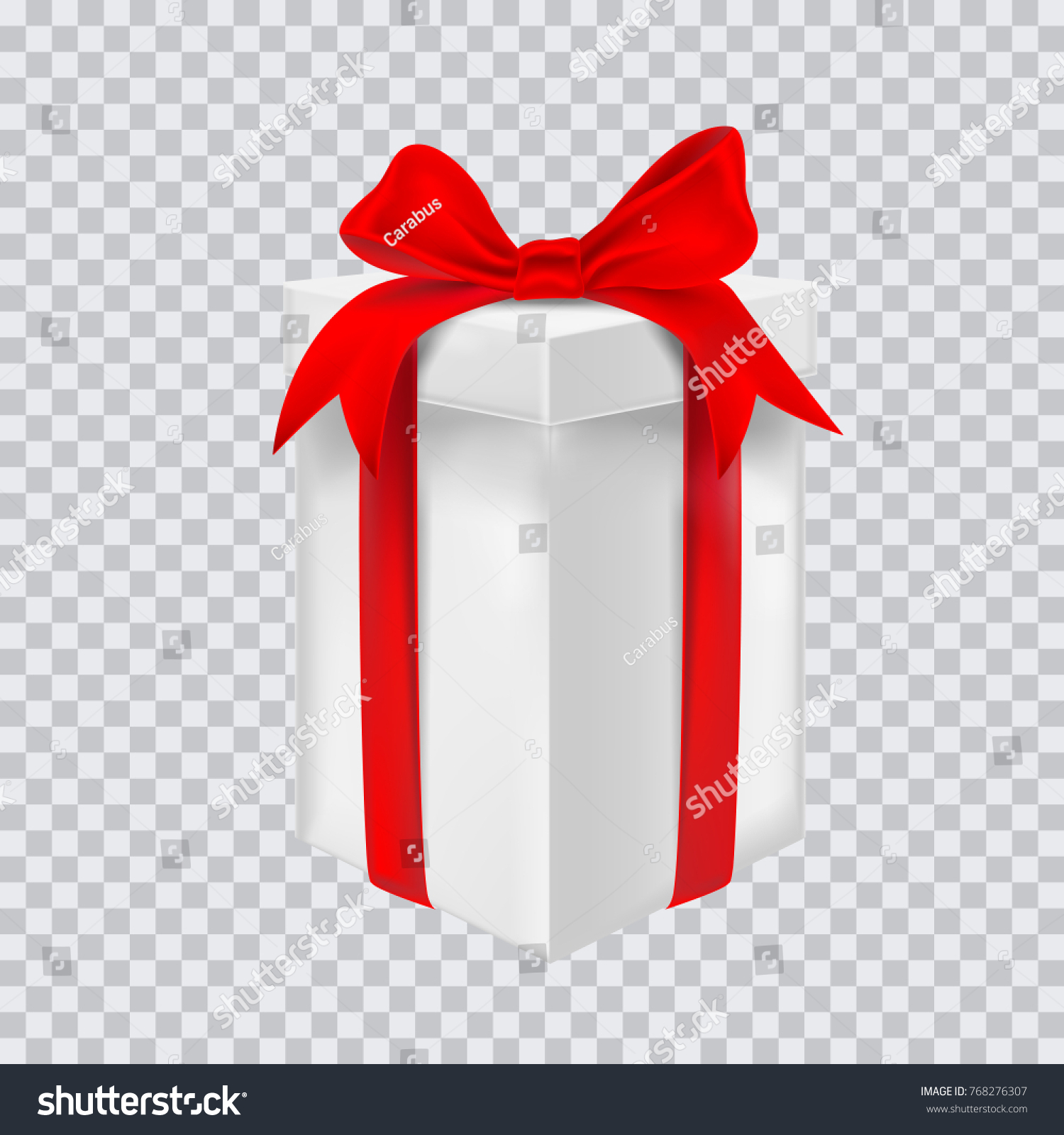 Gift Box Red Ribbon Vector Illustration Stock Vector Royalty Free