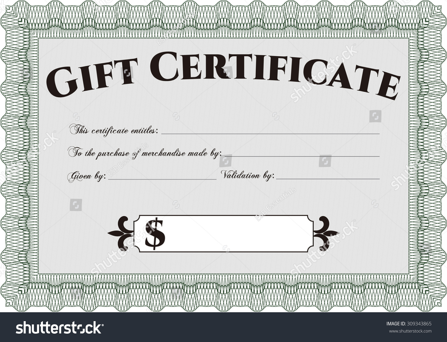 Gift Certificate Template Border Framewith Complex: Vector có sẵn (miễn ...
