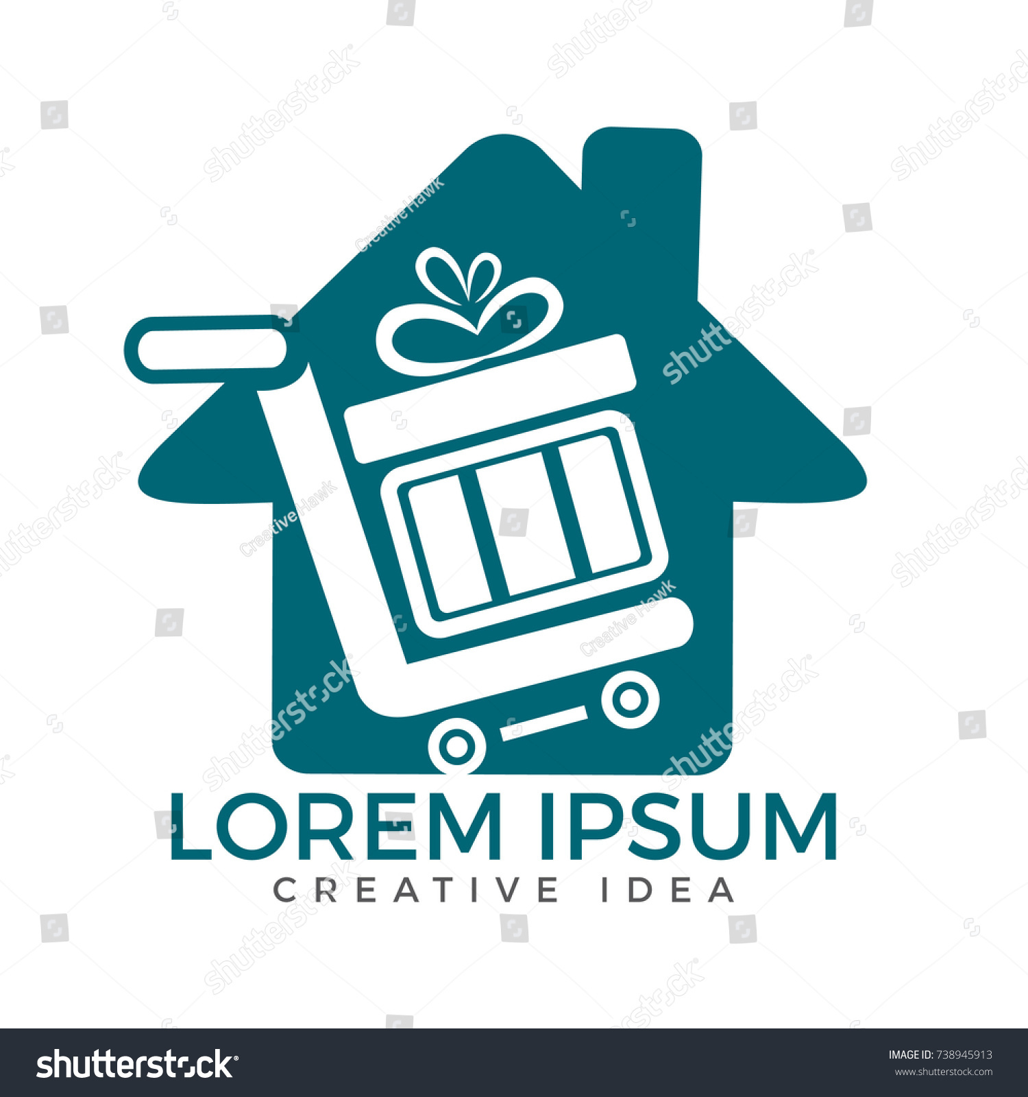 Gift House Logo Design Element Stock Vector (Royalty Free) 738945913 ...