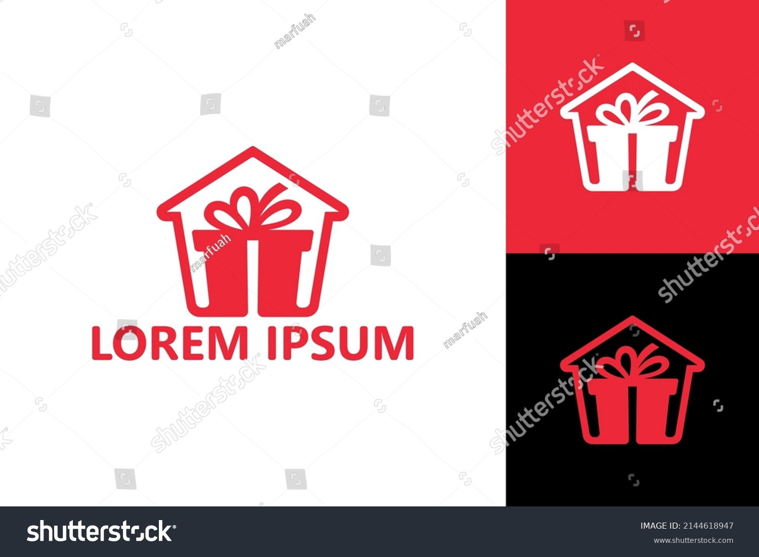 Gift House Logo Template Design Vector Stock Vector (Royalty Free ...