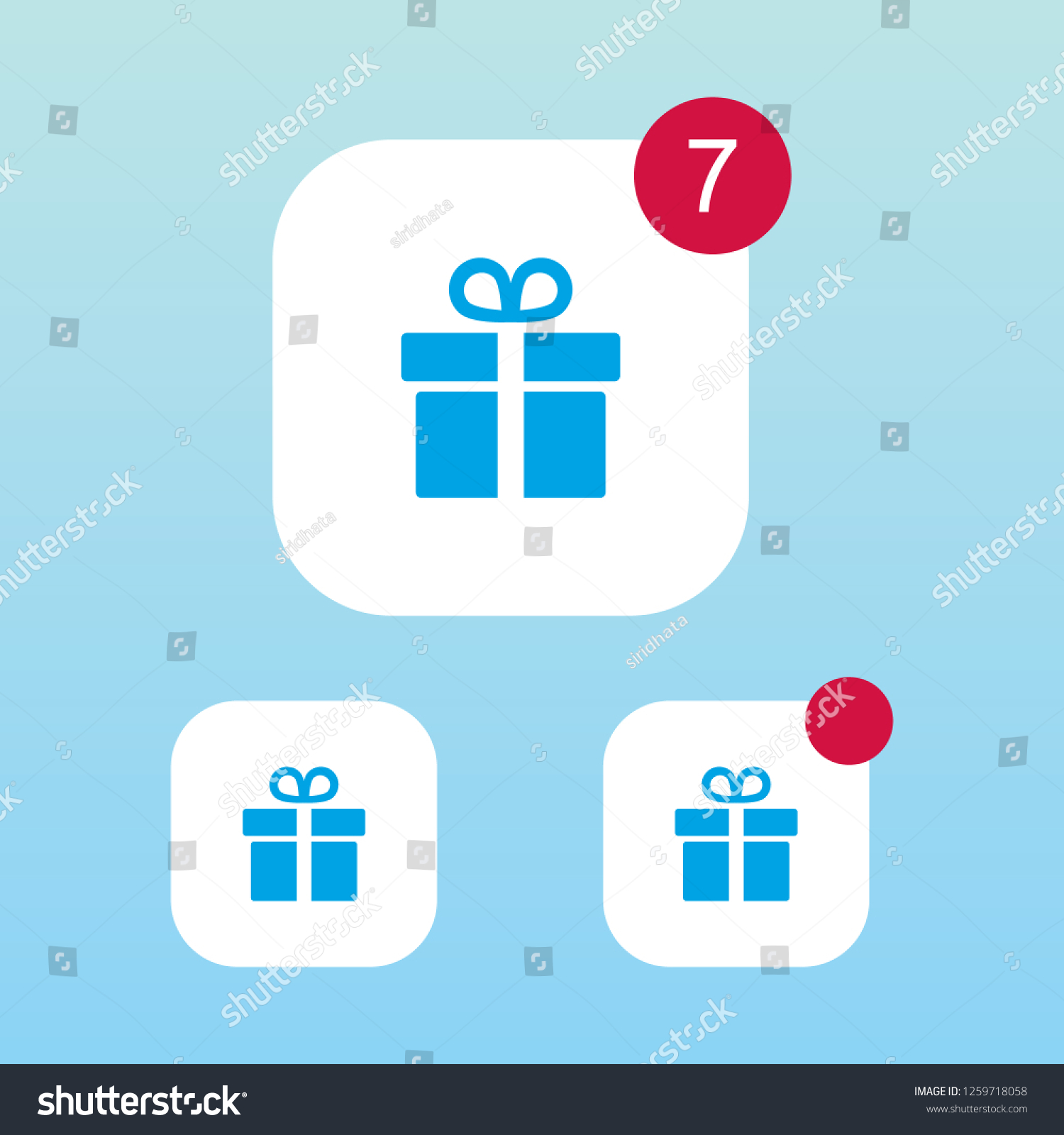 Gift Present Icon Notification Stock Vector (Royalty Free) 1259718058