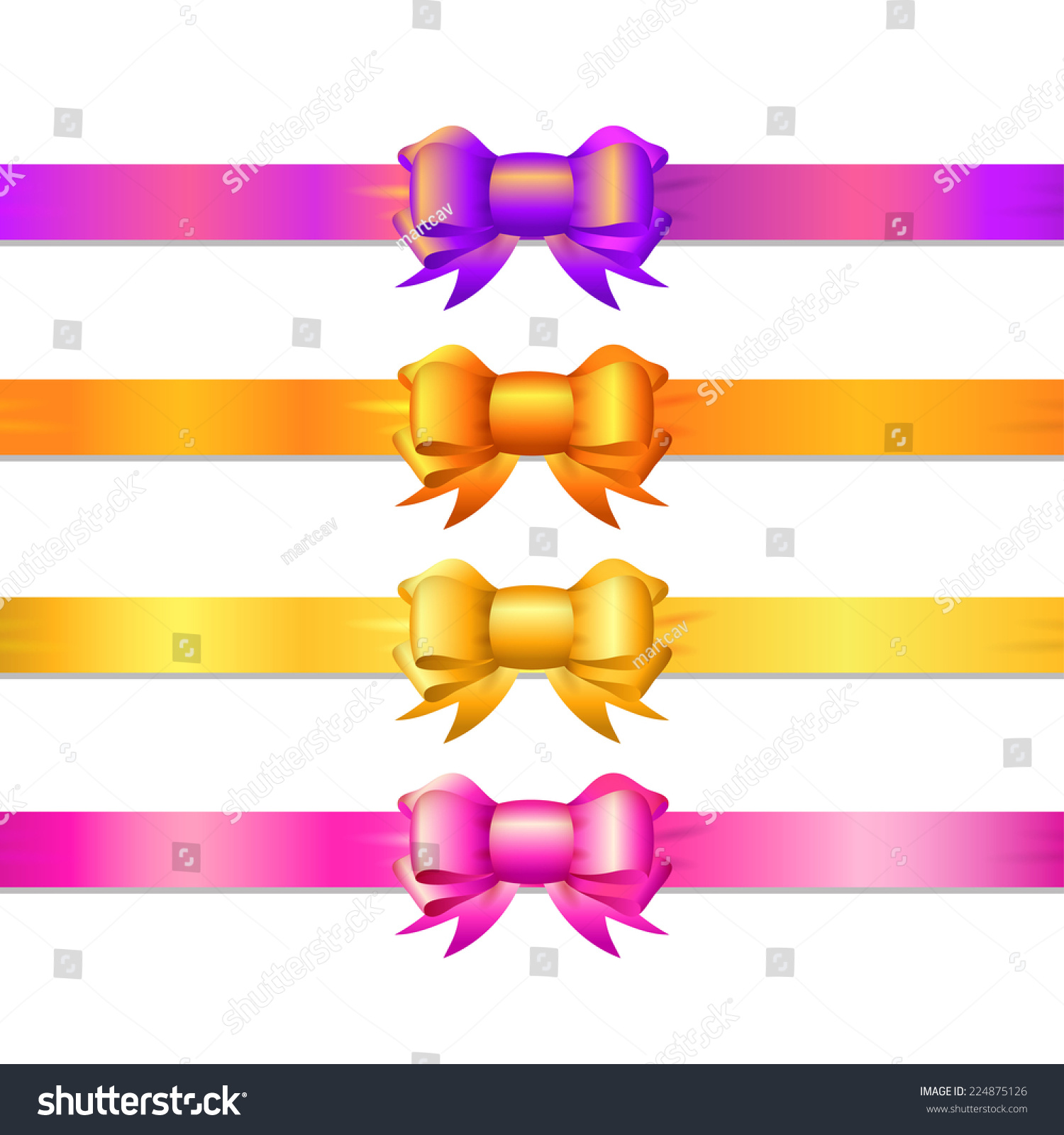 Gift Ribbons White Background Stock Vector (Royalty Free) 224875126 ...