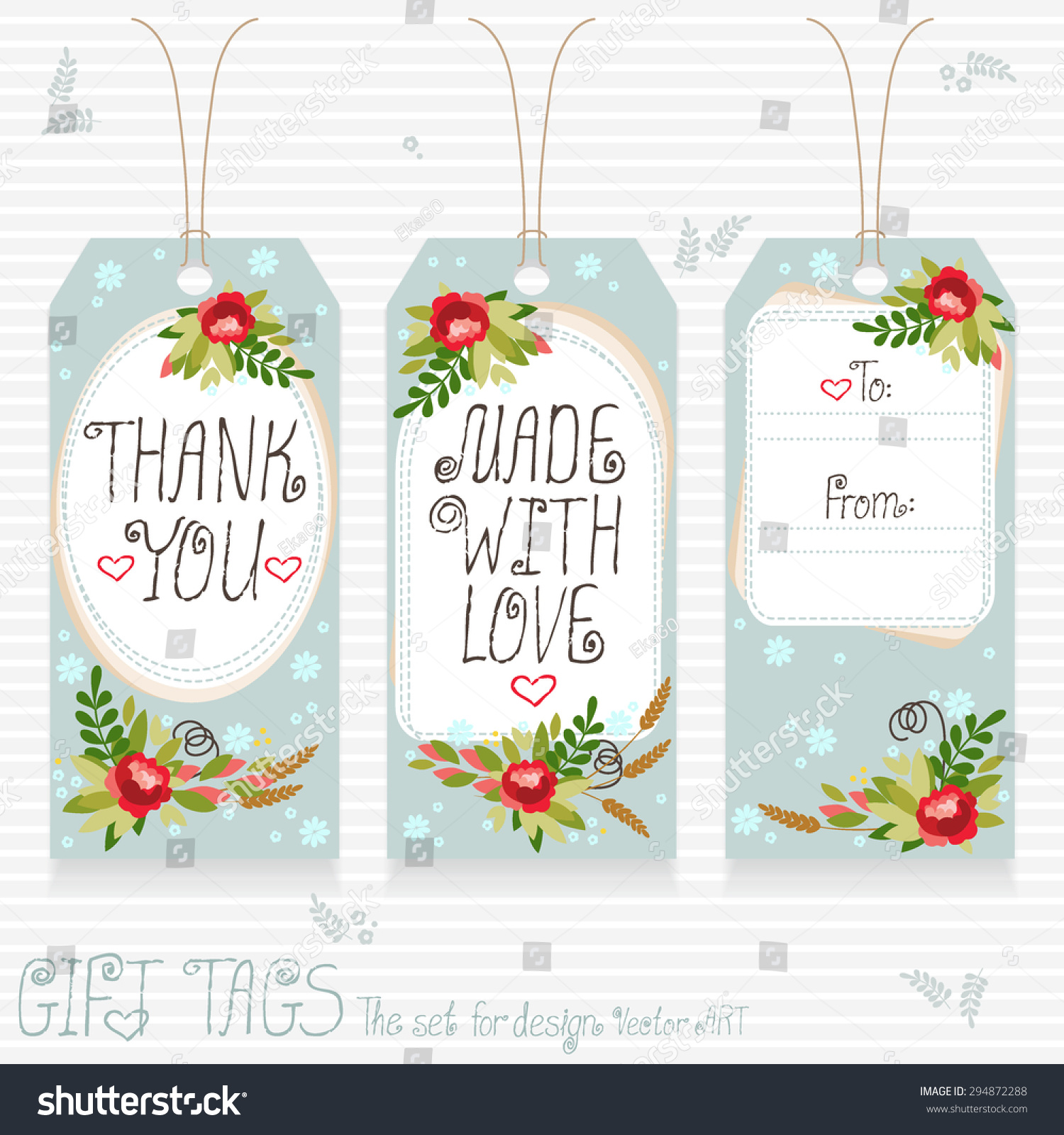 Gift Tags Set Design Vector Art Stock Vector (Royalty Free) 294872288 ...