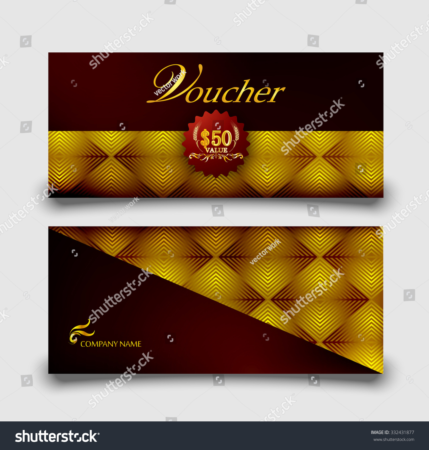Gift Voucher Design Template Stock Vector (Royalty Free) 332431877 ...