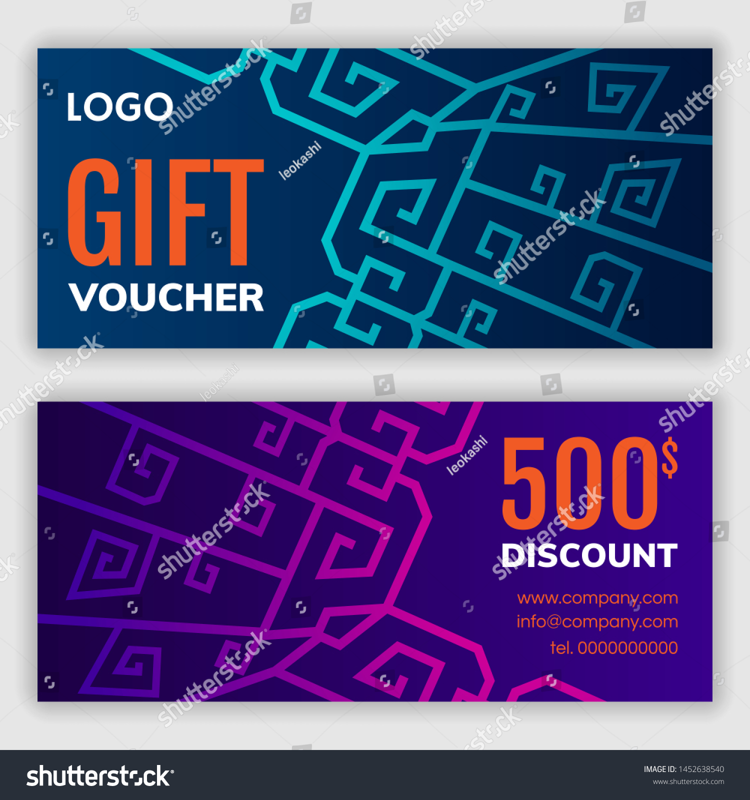 Gift Voucher Design Template Vector Illustration Stock Vector (Royalty ...
