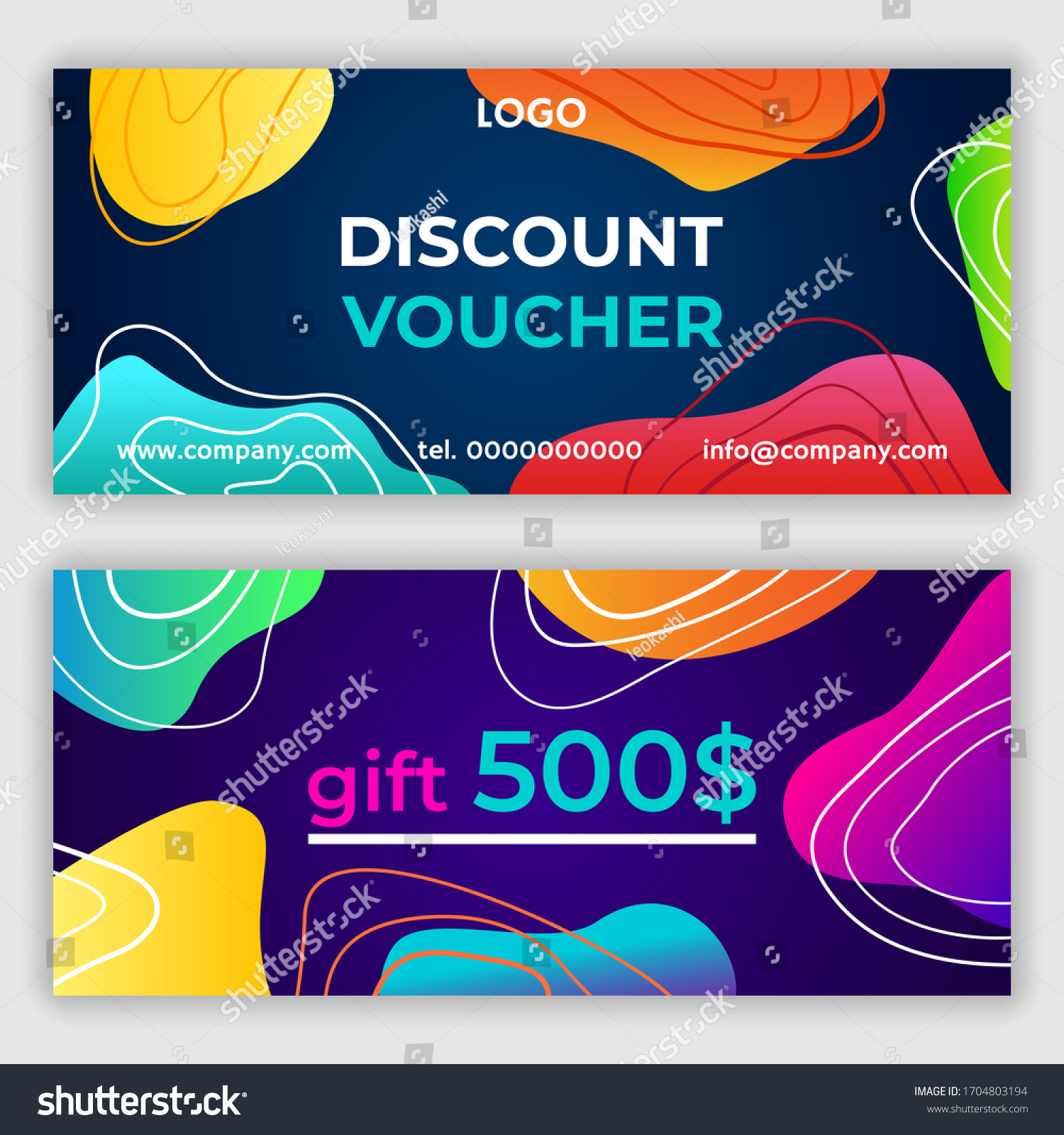 Gift Voucher Design Template Vector Illustration Stock Vector (Royalty ...