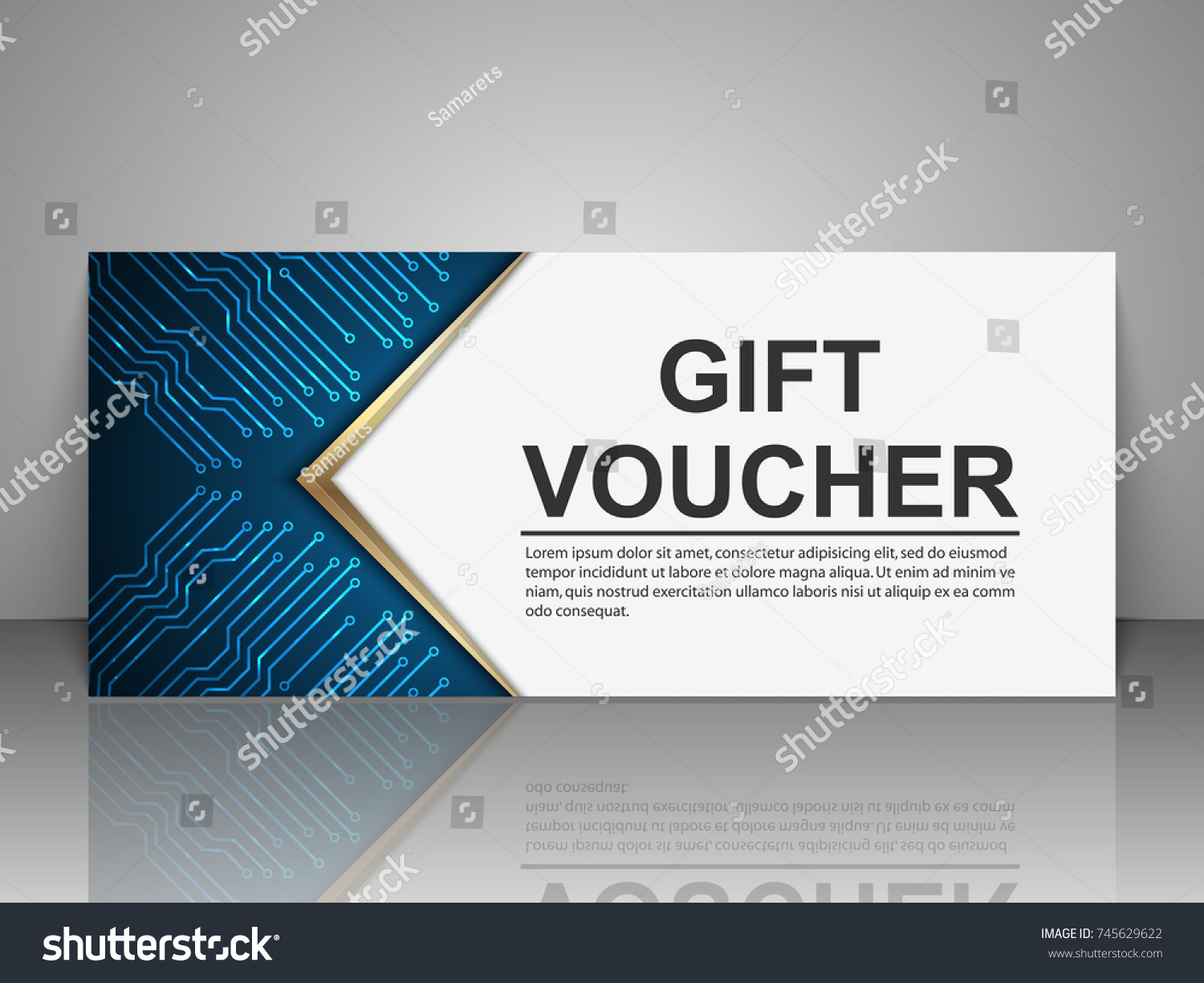 Gift Voucher Technology Template Stock Vector (Royalty Free) 745629622 ...