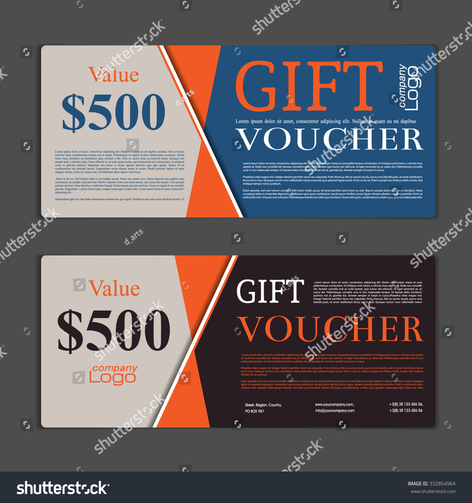Gift Voucher Template: vector de stock (libre de regalías) 332854964 ...