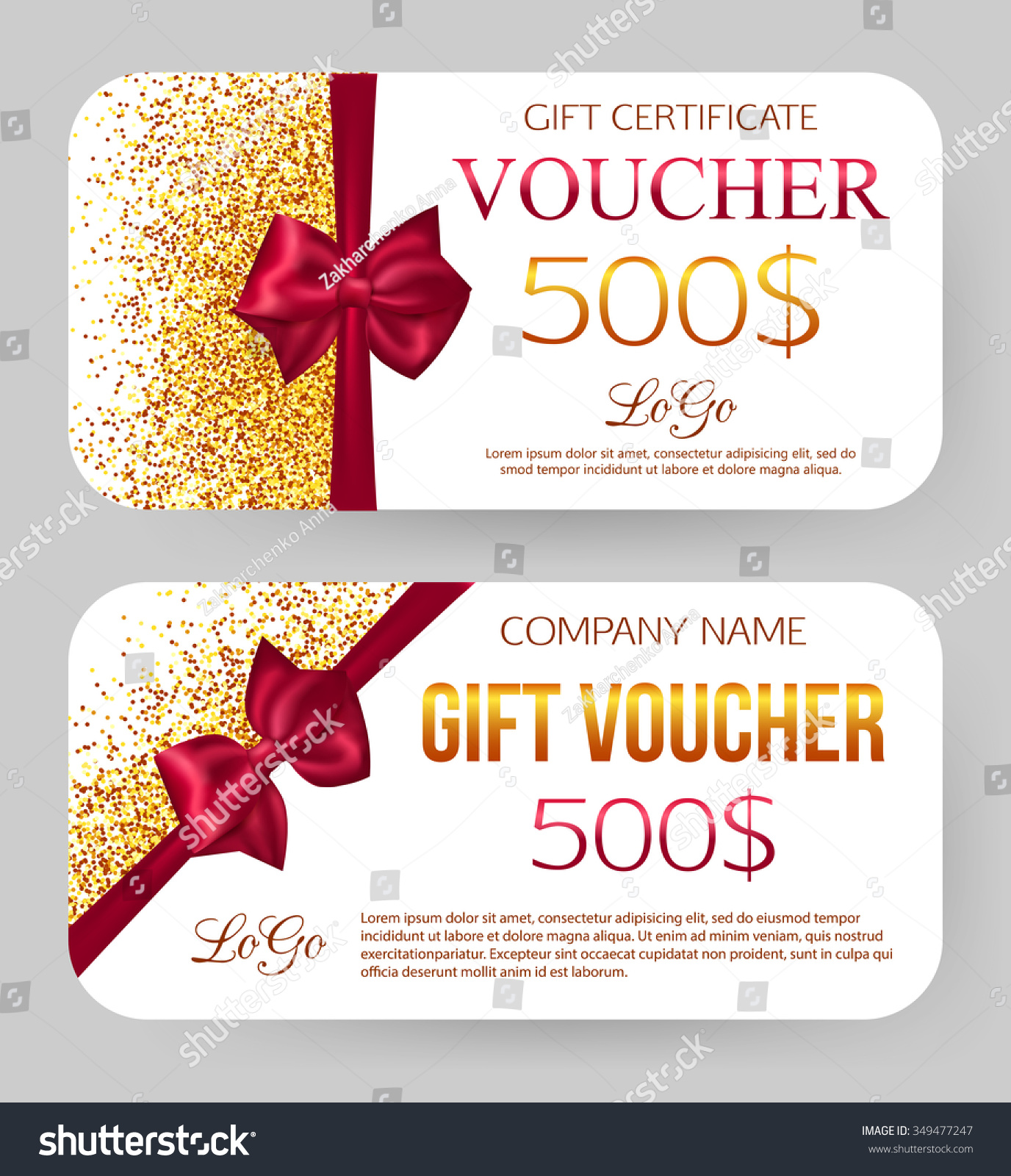 Gift Voucher Template Vector Illustration Stock Vector 349477247 ...