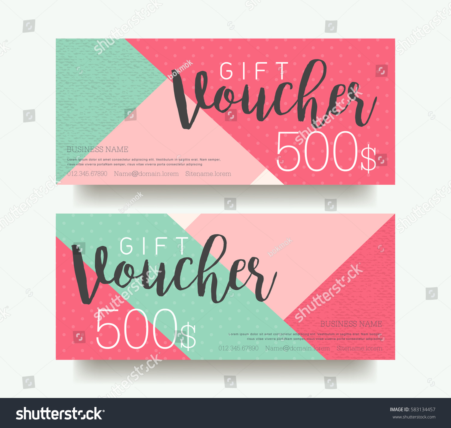 Gift Voucher Template Colorful Patternvector Illustration: vector de ...