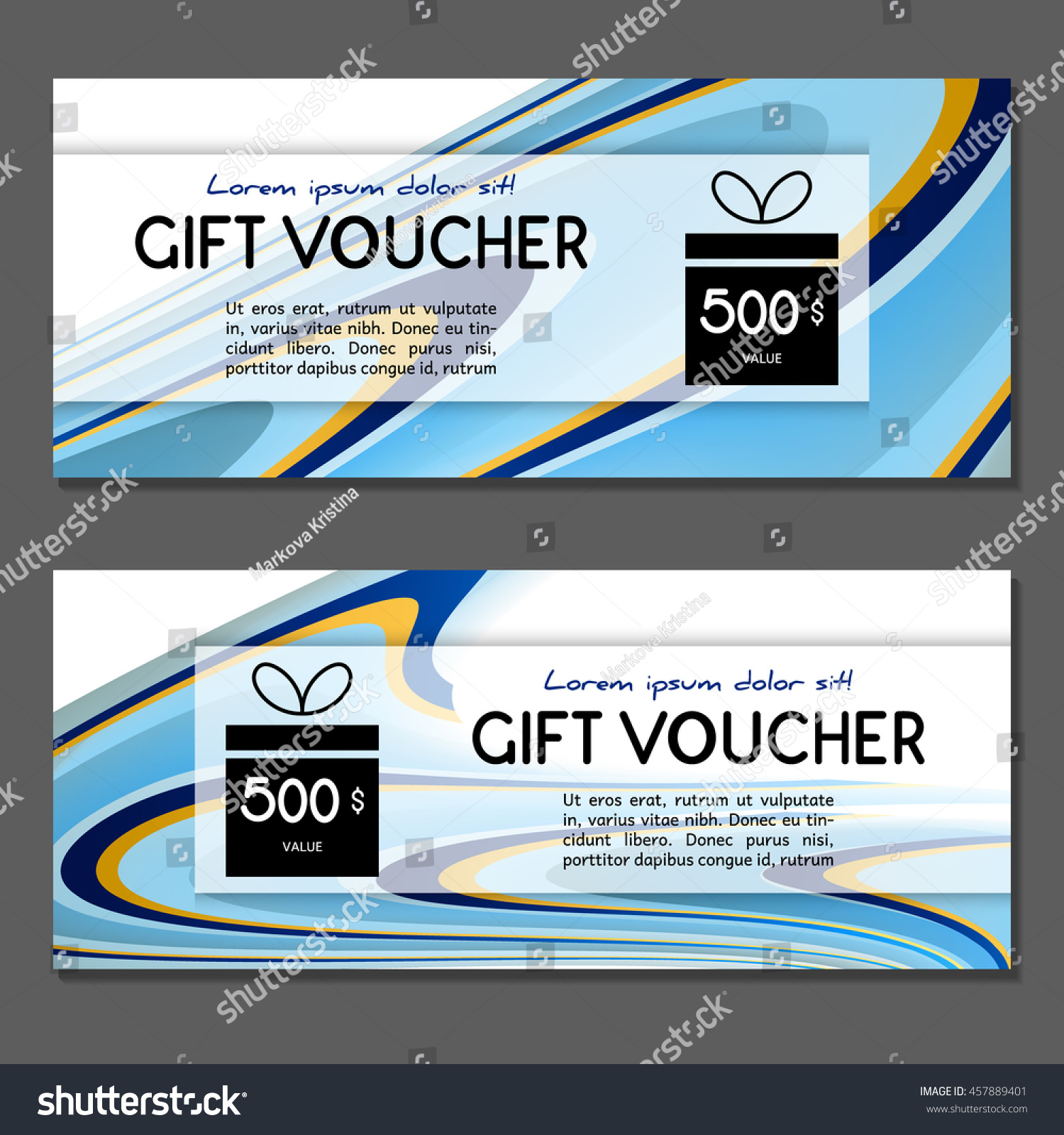 Gift Voucher Vector Illustration Stock Vector (Royalty Free) 457889401 ...