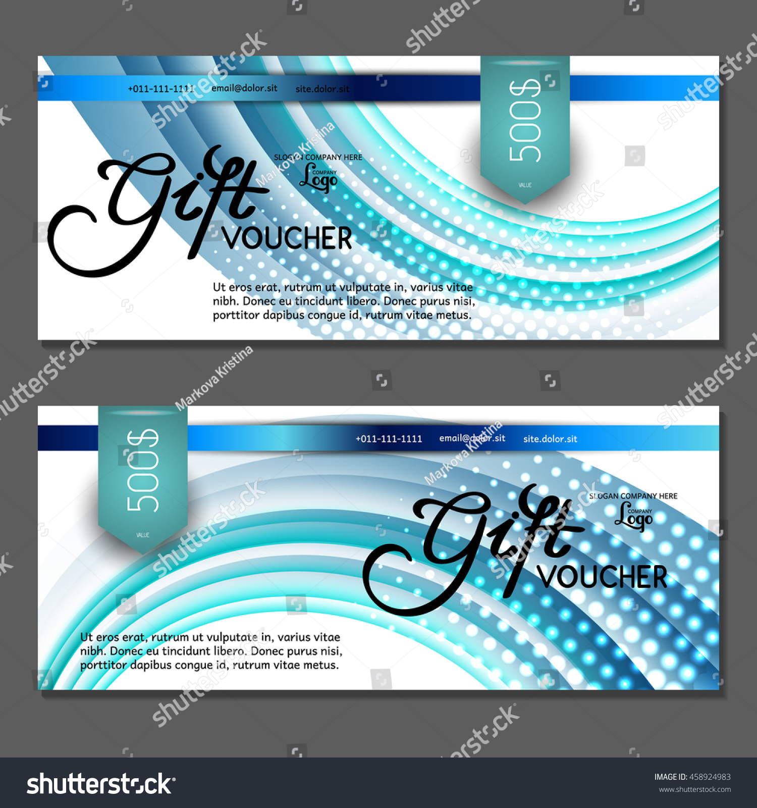 Gift Voucher Vector Illustration Stock Vector (Royalty Free) 458924983 ...