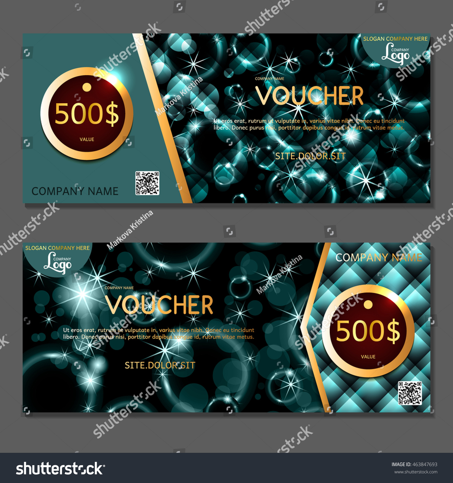 Gift Voucher Vector Illustration Stock Vector (Royalty Free) 463847693 ...