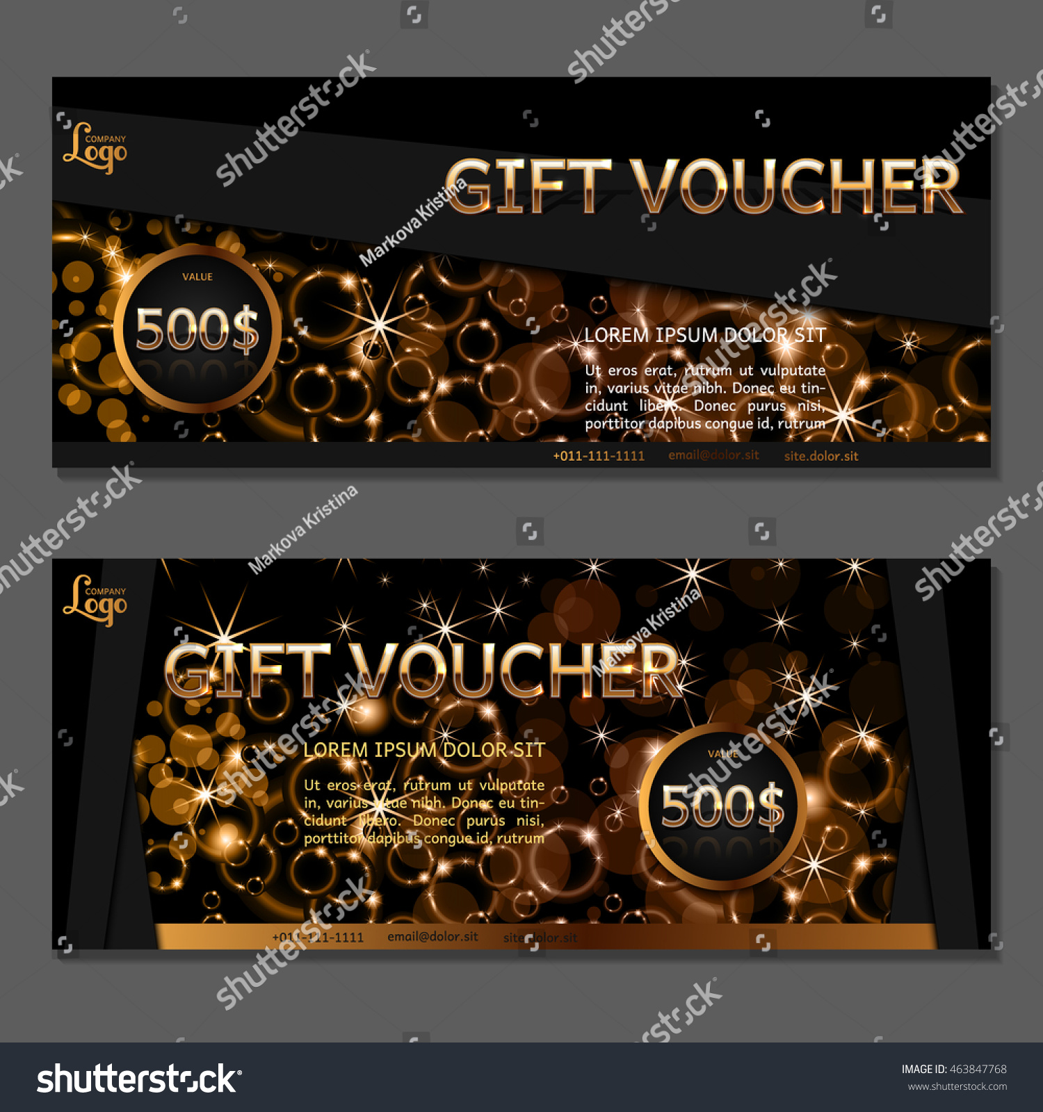 Gift Voucher Vector Illustration Stock Vector (Royalty Free) 463847768 ...