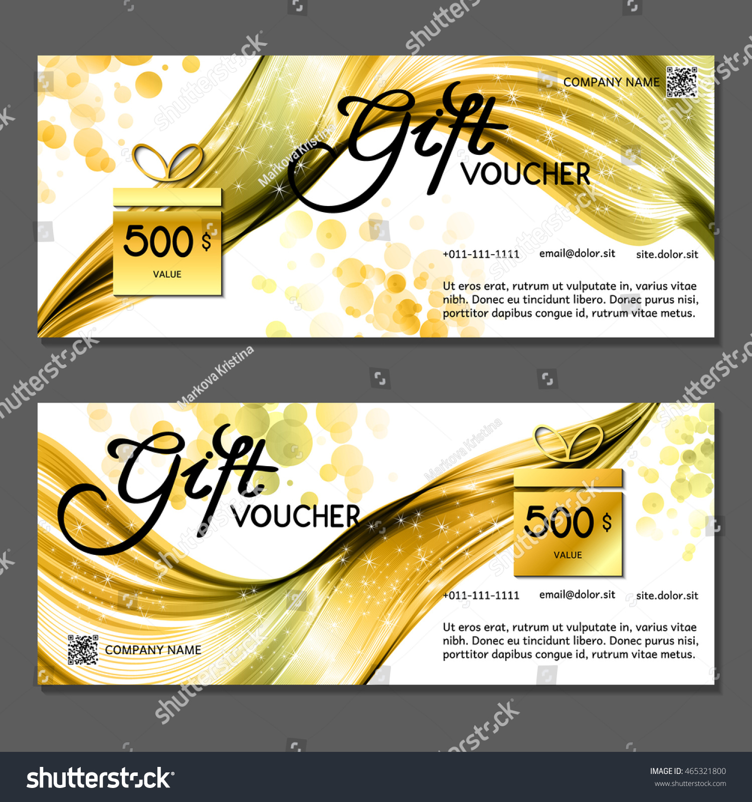 Gift Voucher Vector Illustration Stock Vector (Royalty Free) 465321800 ...