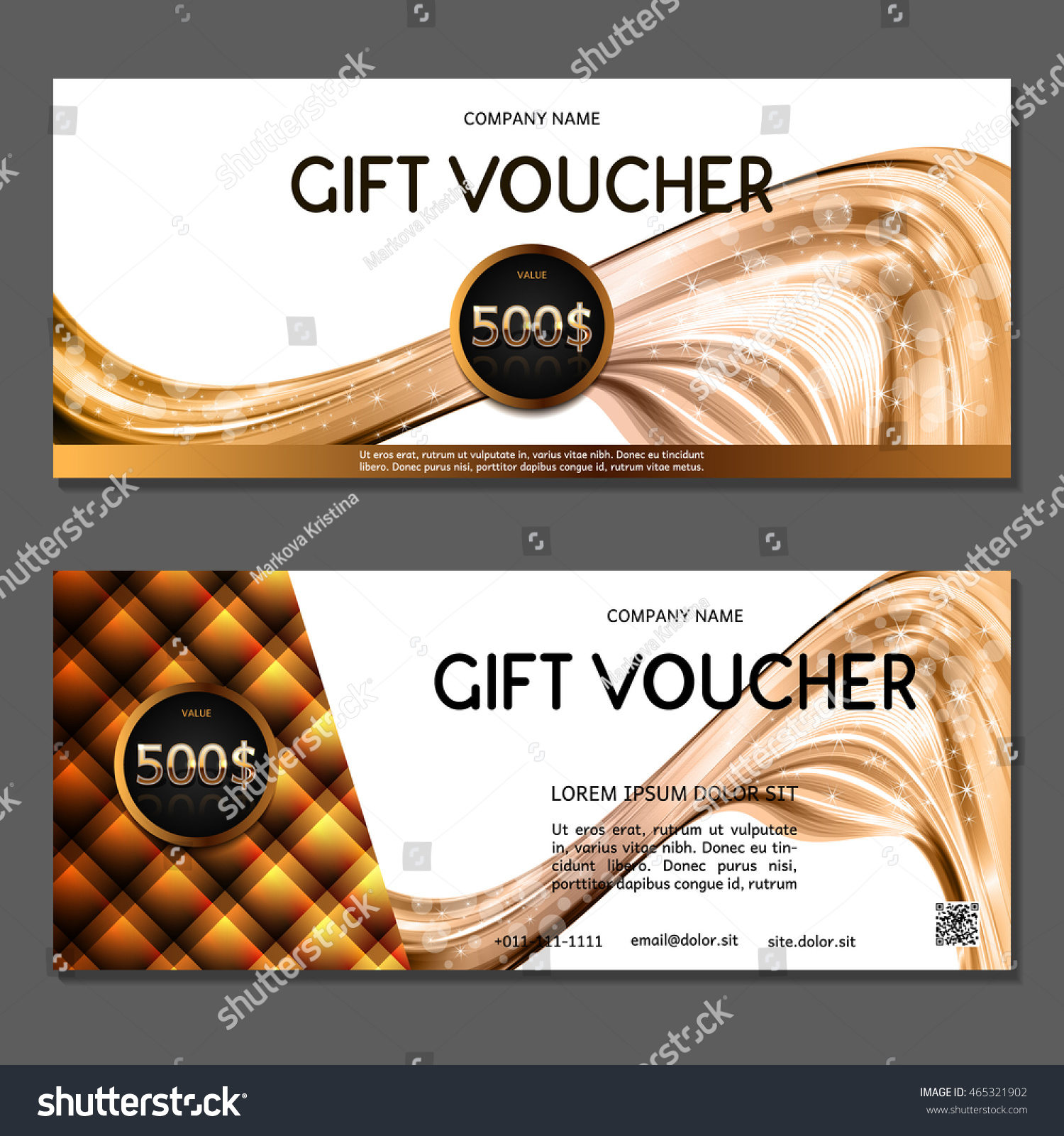 Gift Voucher Vector Illustration Stock Vector (Royalty Free) 465321902 ...