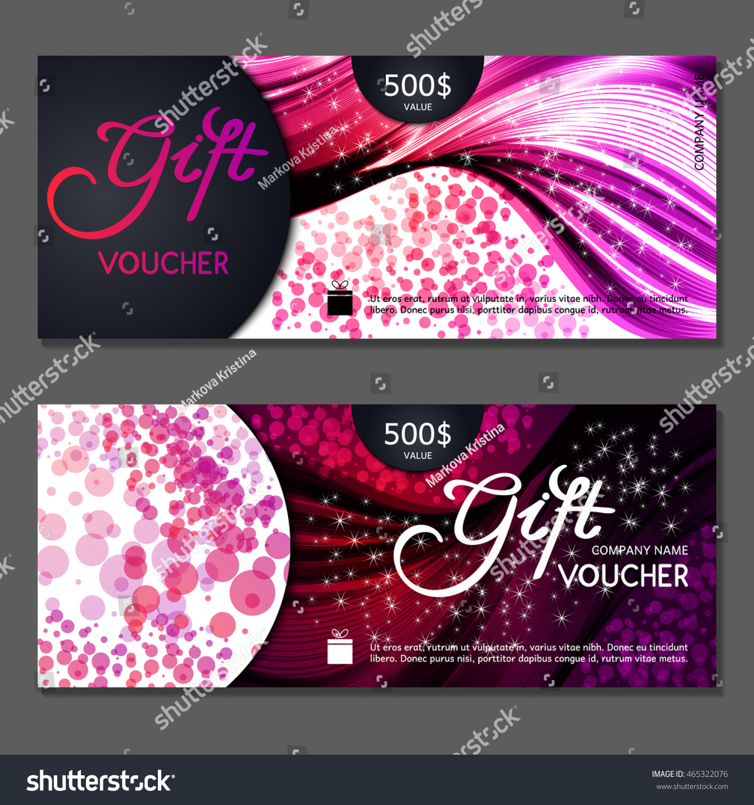 Gift Voucher Vector Illustration Stock Vector (Royalty Free) 465322076