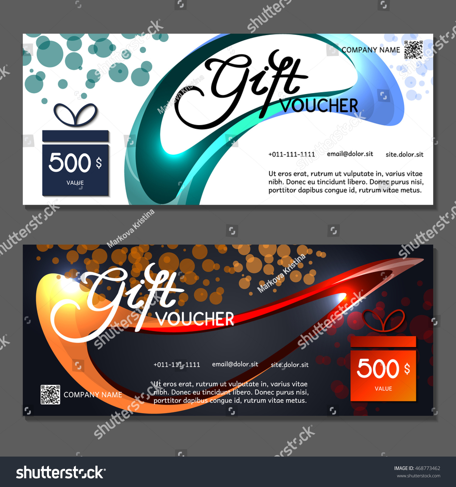 Gift Voucher Vector Illustration Stock Vector (Royalty Free) 468773462