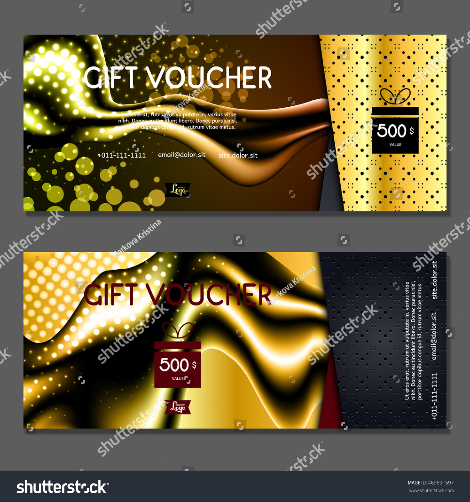 Gift Voucher Vector Illustration Stock Vector (Royalty Free) 469691597 ...