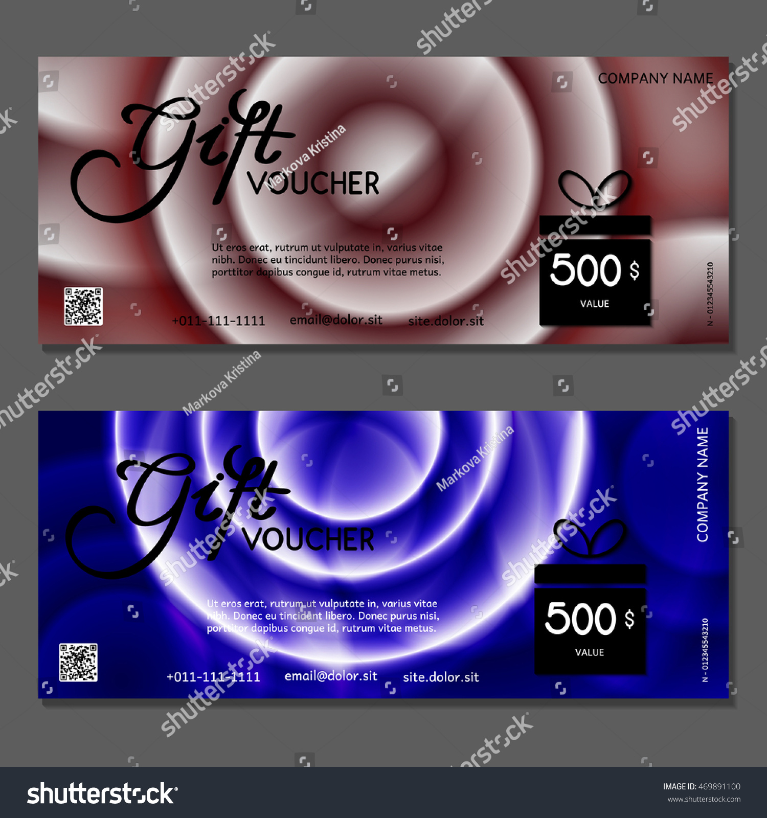Gift Voucher Vector Illustration Stock Vector (Royalty Free) 469891100 ...
